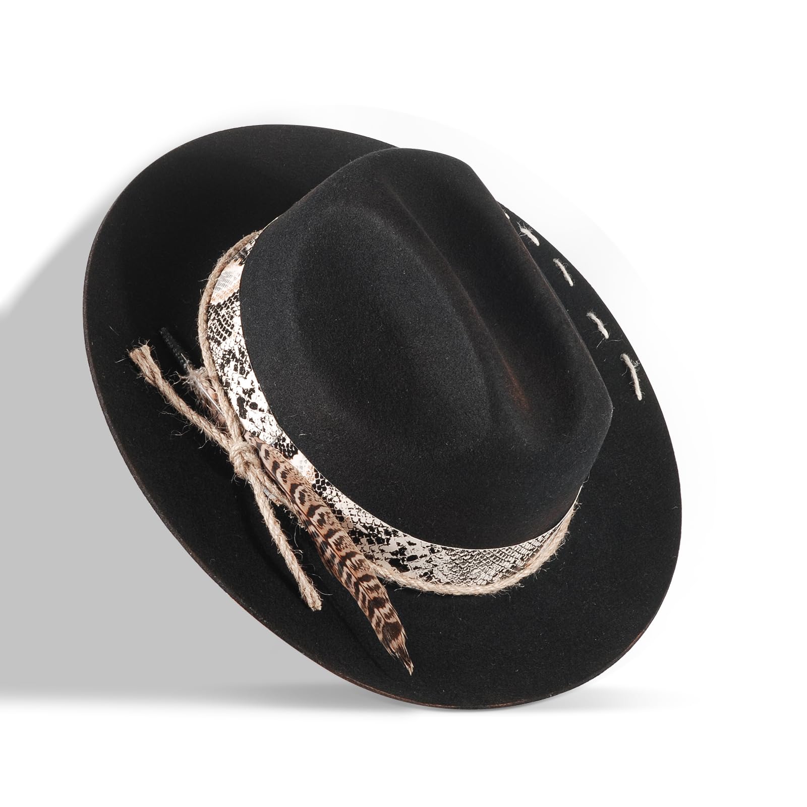Snapklik.com : Open Road Hat Cowboy Fedora Hat Pure Wool Felt Hat ...