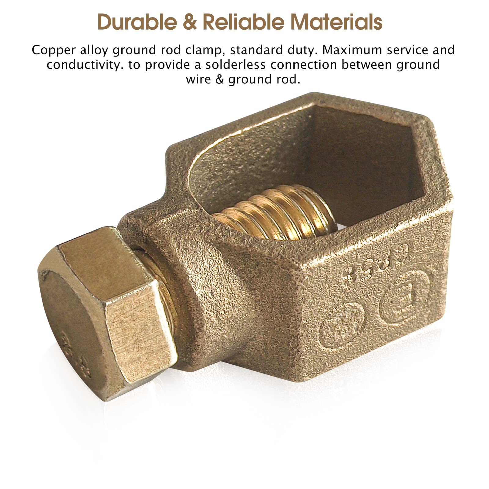 Snapklik.com : 100PCS Pack Copper Ground Rod Clamp