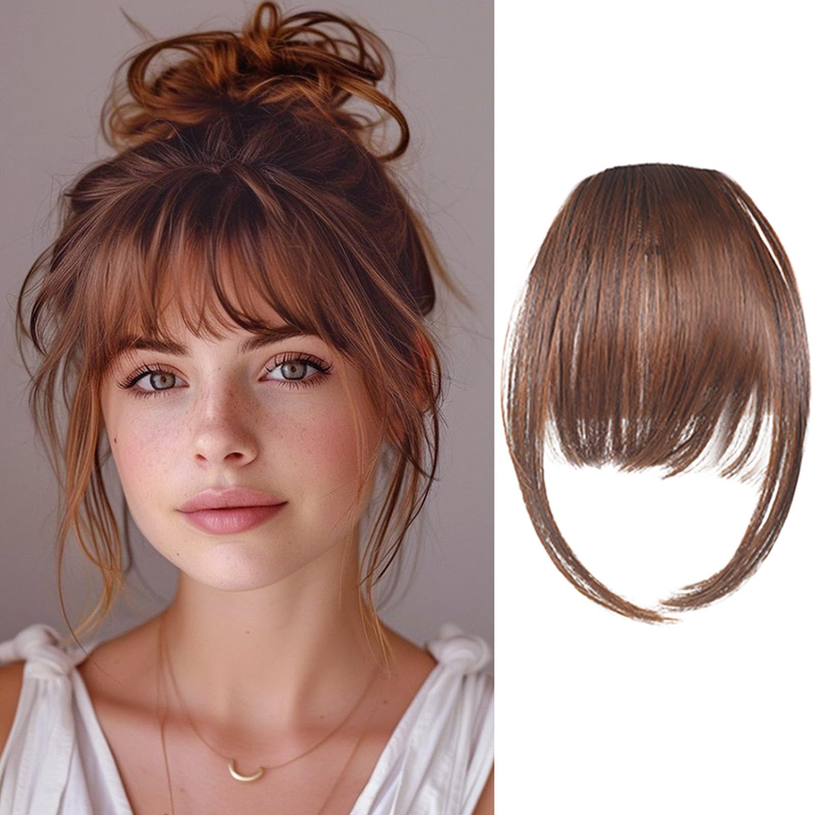 CutitiUU High Temperature Silk Fake Bangs Patch,Clip in Bangs,Clip in ...