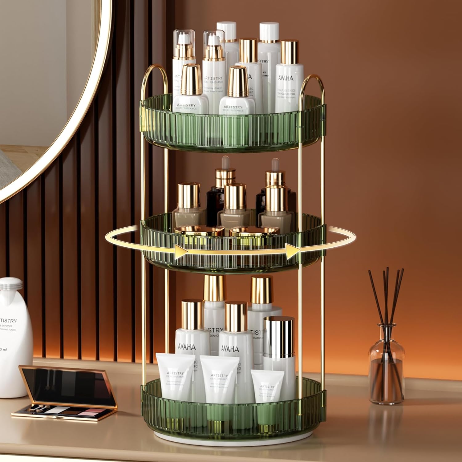 Amazon.com: YCIA&DONE 360 Rotating Makeup Organizer and Storage for ...