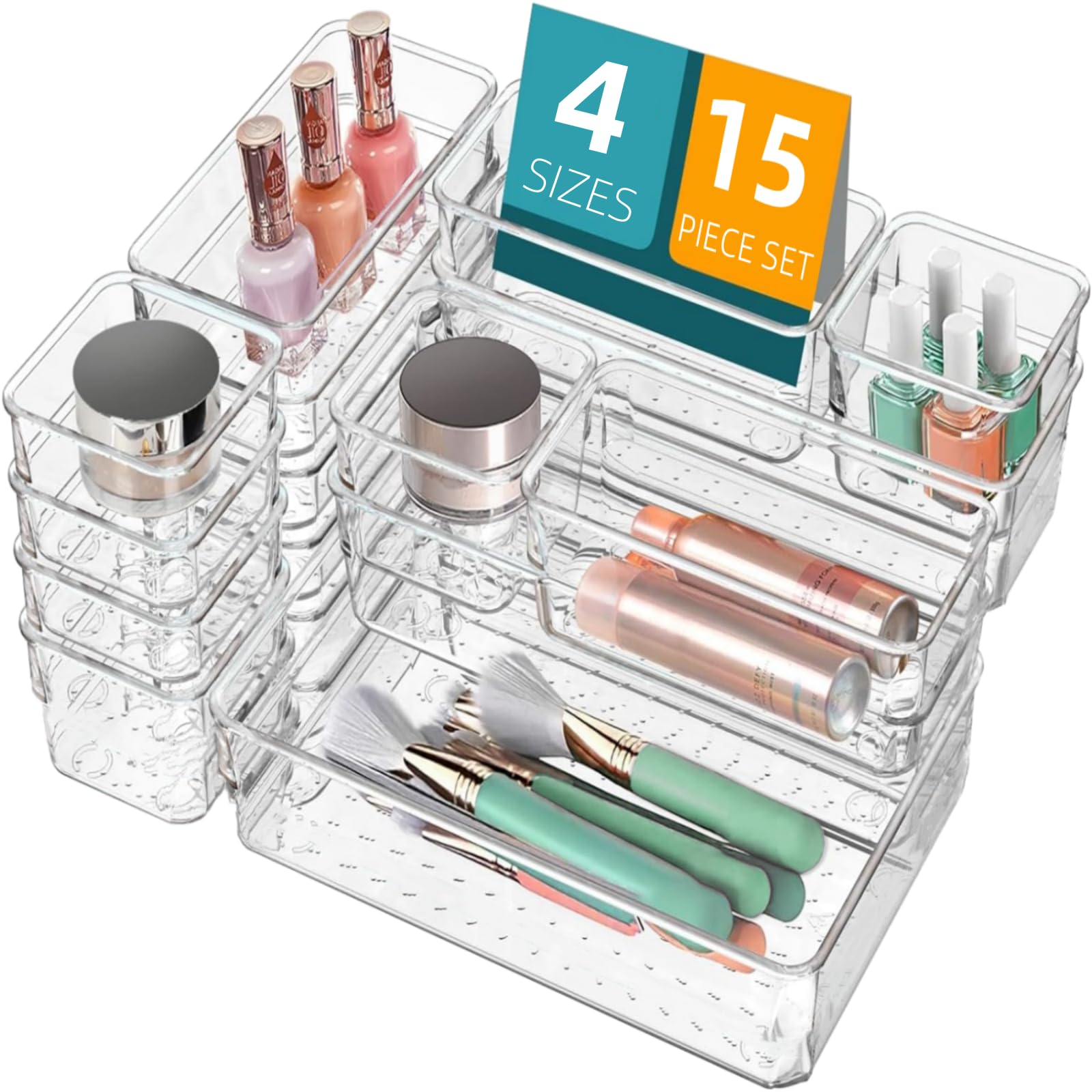 Amazon.com: Poerlve Drawer Organizer, Makeup Organizer, Desk Drawer ...