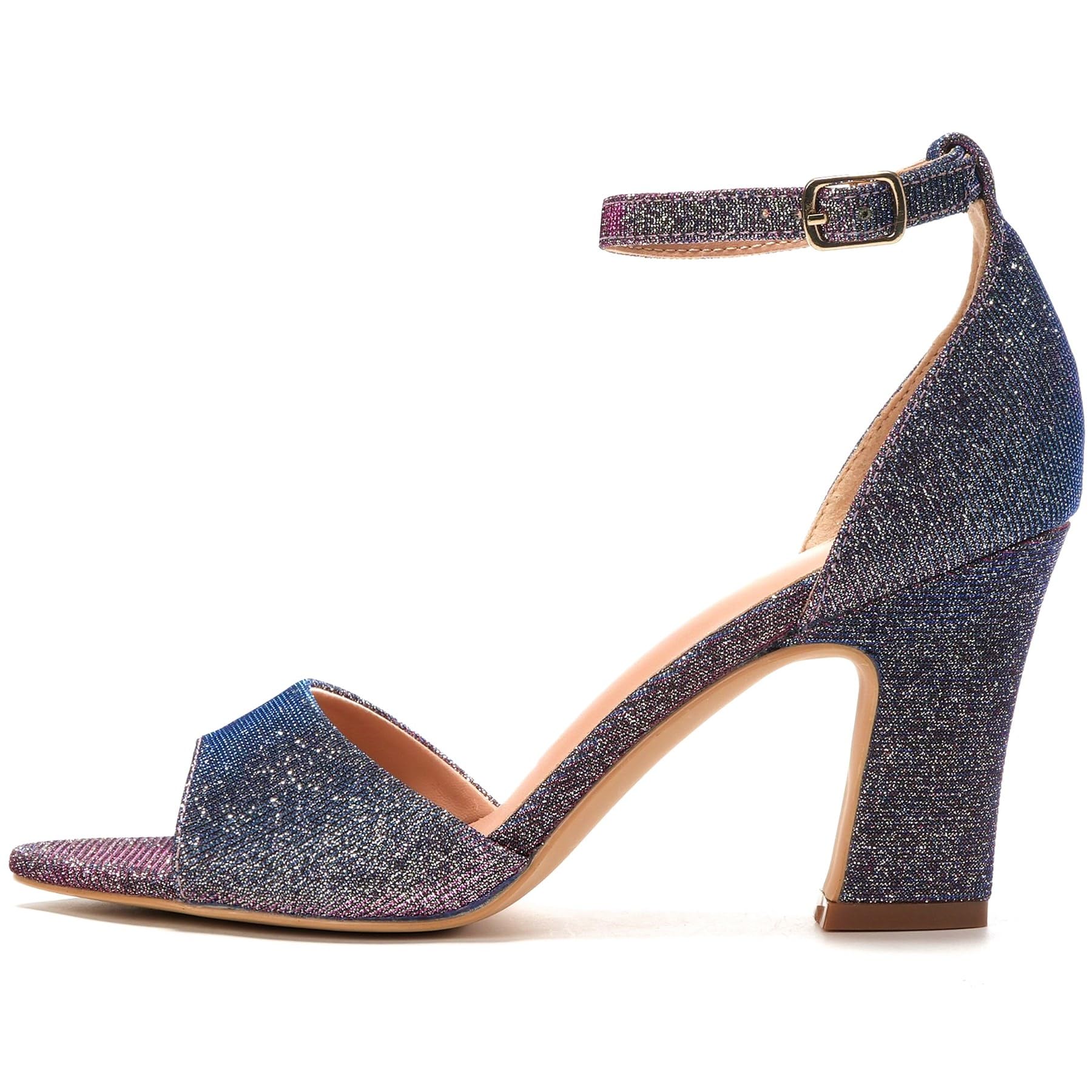 HHTCAL Block Chunky Heels for Women Peep Open Toe Ankle Strap Strappy ...