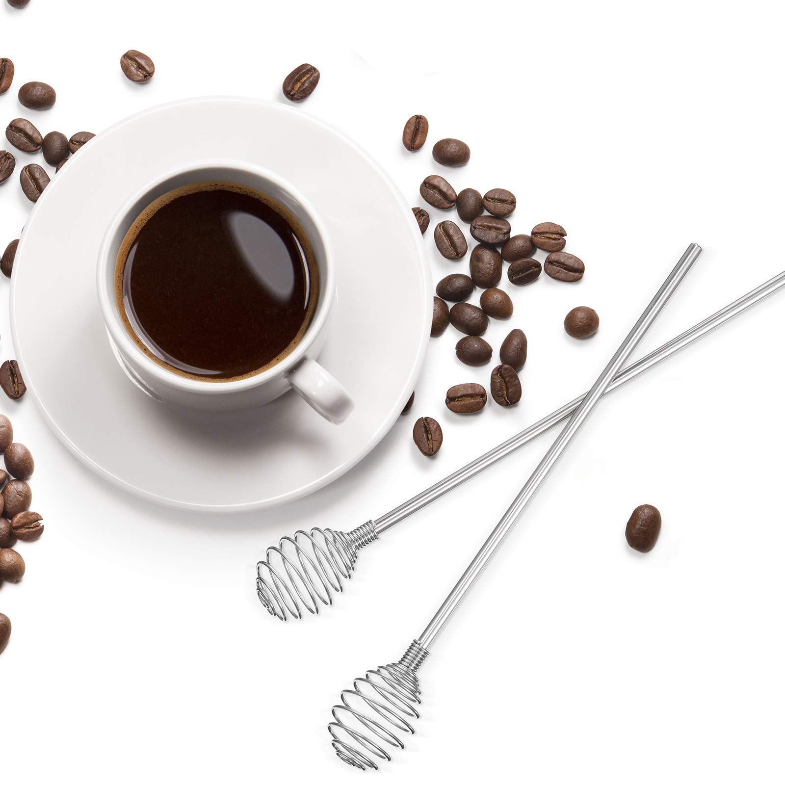 8 Pieces Coffee Stir Sticks, Stainless Steel Specialty Spoons Spherical ...