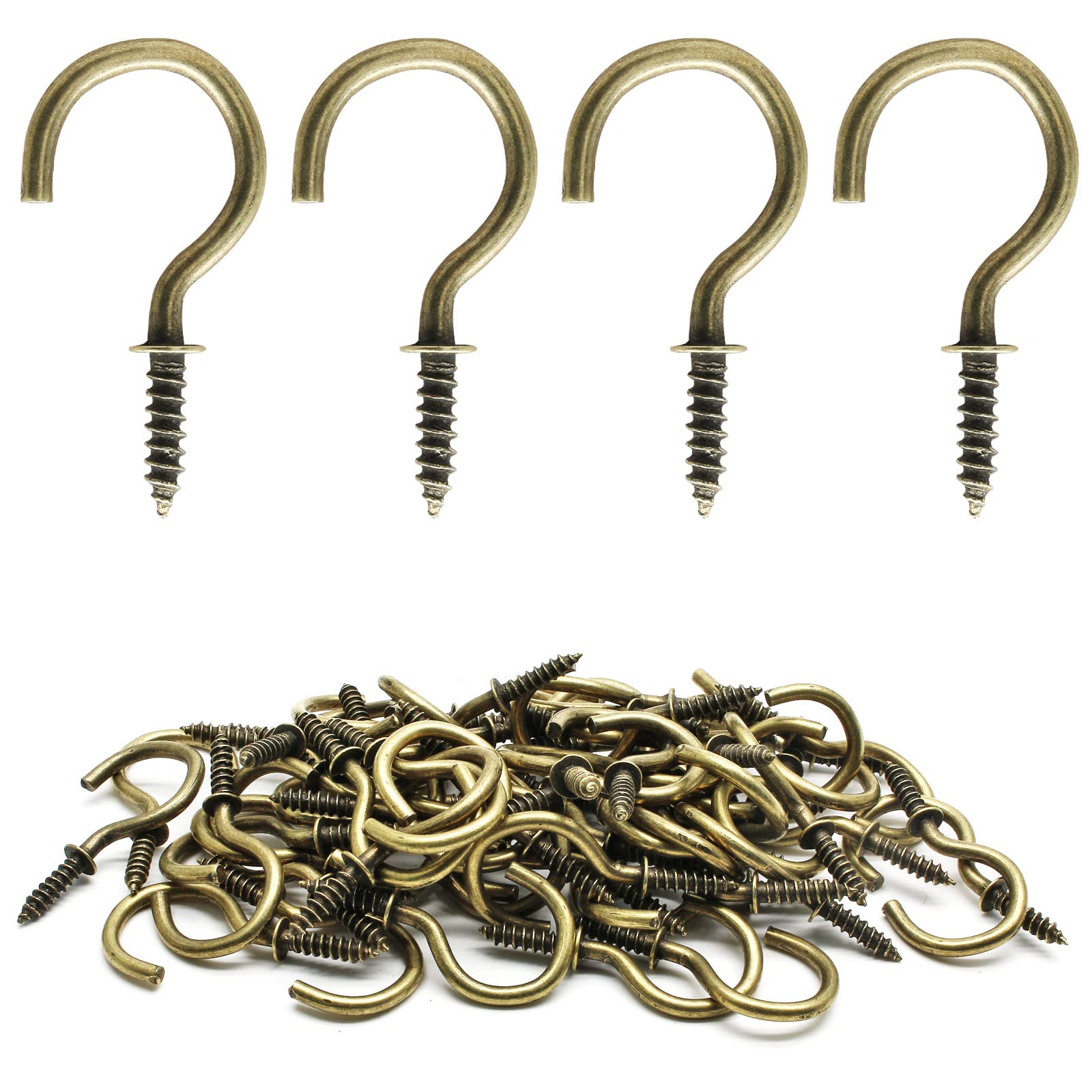 Snapklik.com : 60 Pcs 1" Ceiling Cups Hooks Screw Hooks Ceiling Cup ...