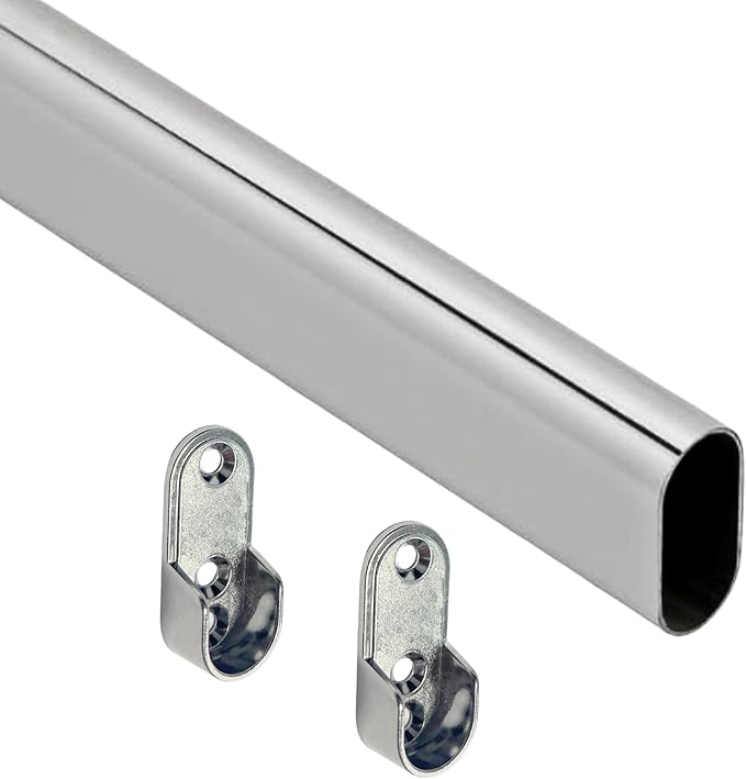 Amazon.com: SHELFIX - Custom Cut To Size Oval Closet Rod - 2 supports ...