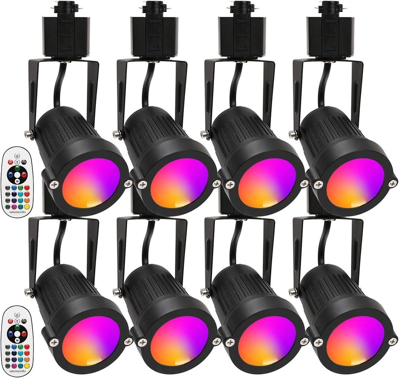 INTWELL RGB LED Track Light Heads,Color Changing Track Lighting Head H ...