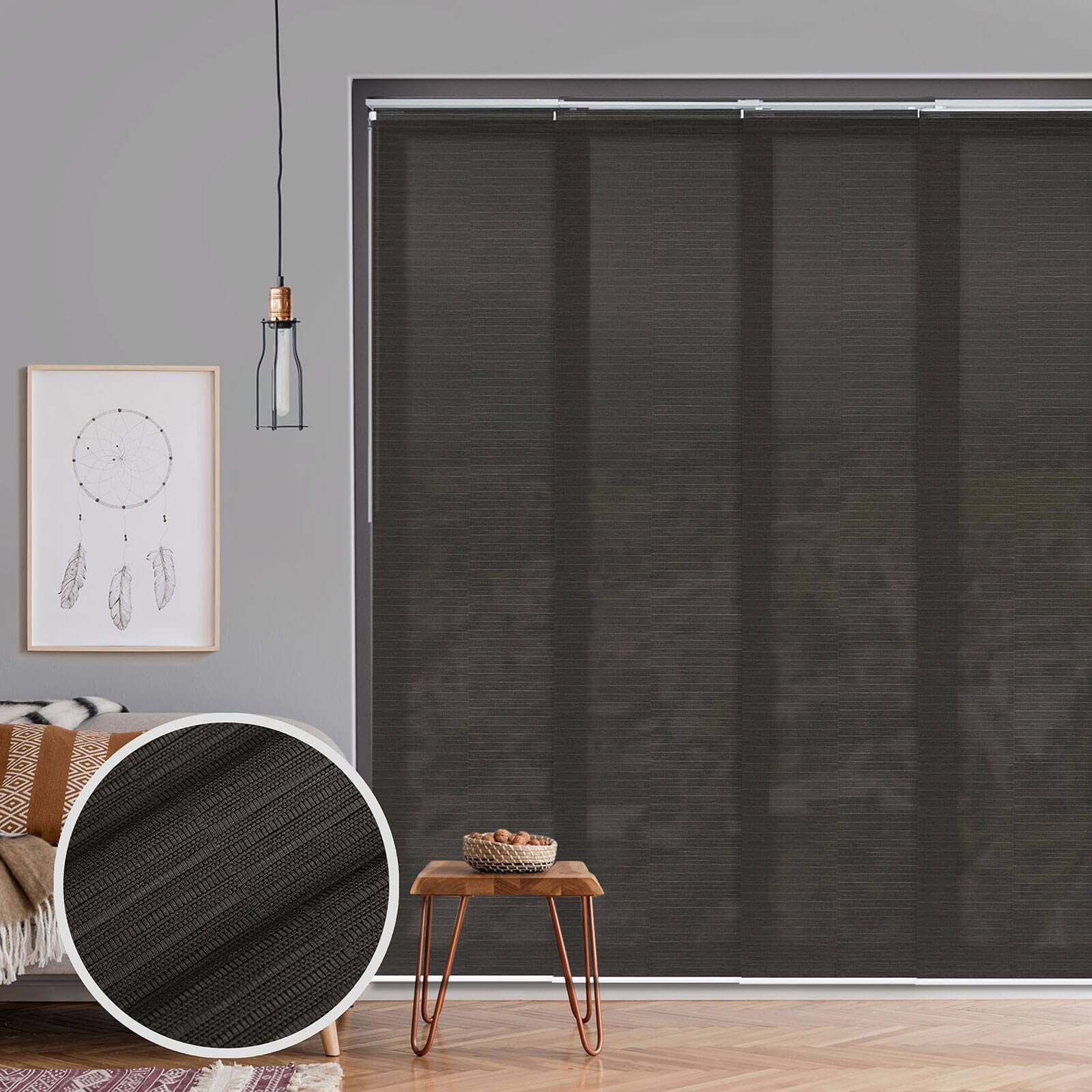 Amazon.com: Blackout Cordless Sliding Panel Track Blind, 4-Rail or 6 ...