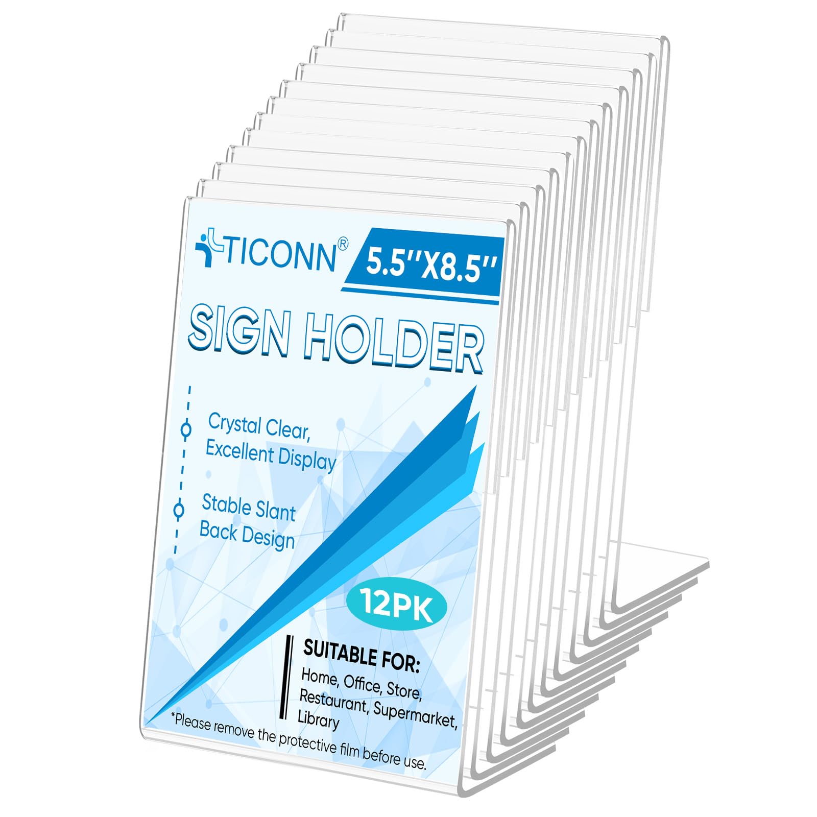 Snapklik.com : TICONN 5.5 X 8.5 Acrylic Sign Holder, L Shape Clear ...