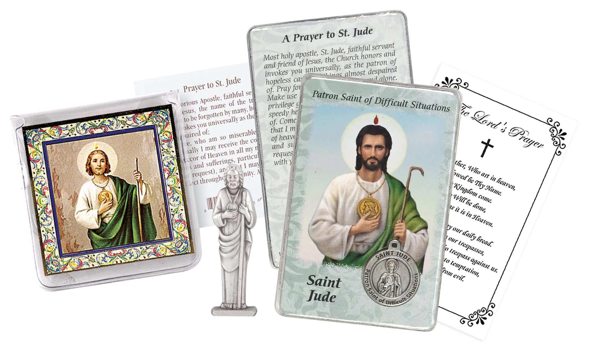 Buy Mini St Jude Statue - 3 Inch San Judas Statue, St Jude Prayer Card ...