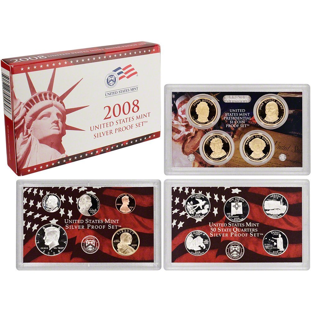 2008 S Silver US Proof Set 14 PCS Come in Original US Mint Packaging ...
