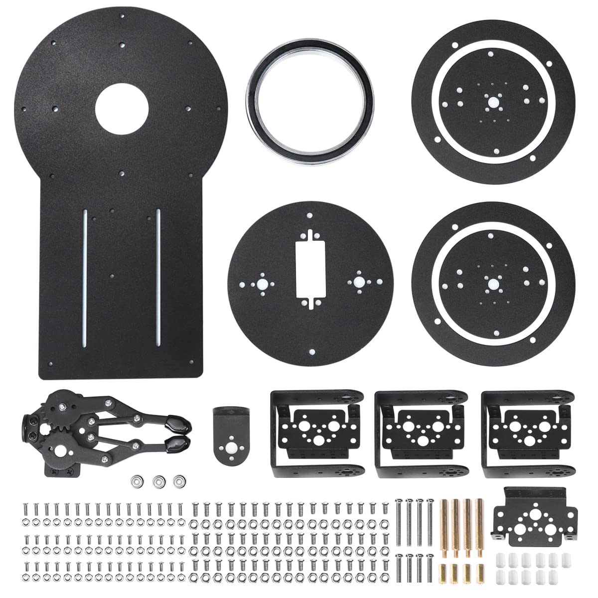 6dof Black Aluminum Mechanical Claw Kit Robotic Arm Bracket Kit ...