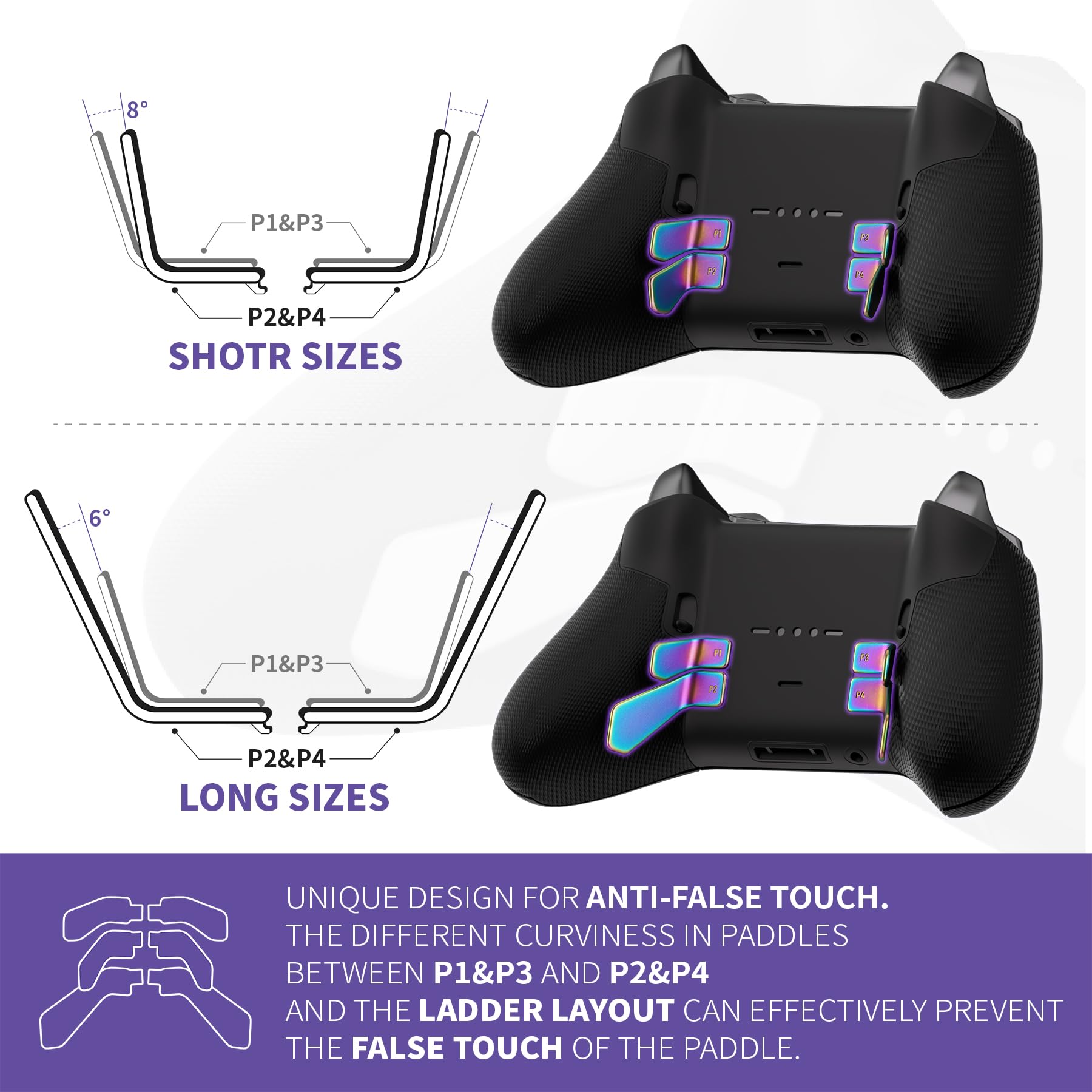 Snapklik.com : Swift Paddles For Xbox Elite 1/2 Controller, 6 In 1 ...