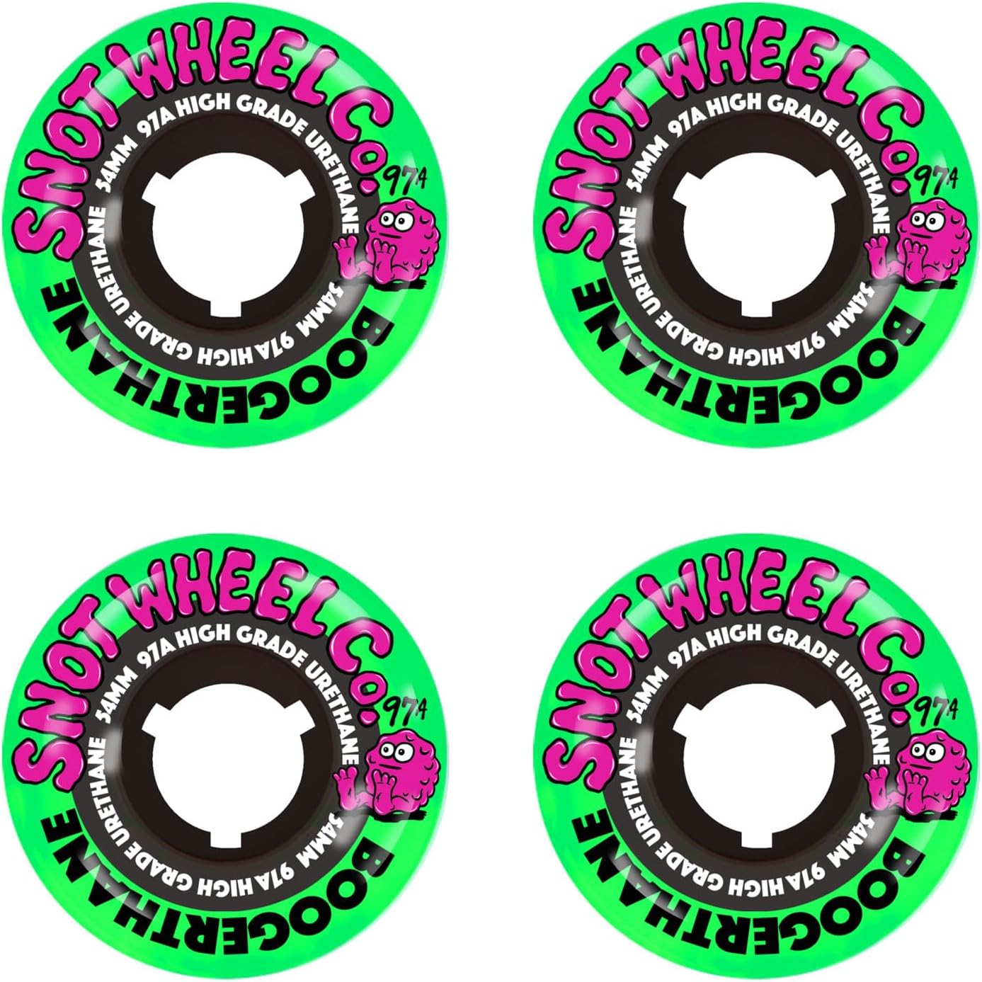 Amazon.com : Snot Wheel Co. Skateboard Wheels 54mm Boogerthane Team 97A ...