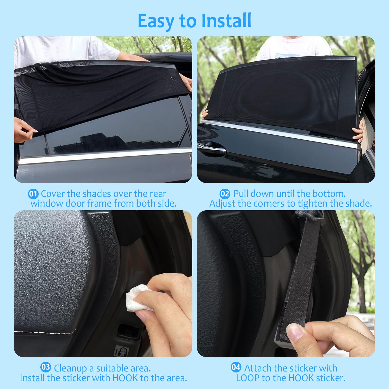 Snapklik.com : Car Window Shades 2 Pack, Car Sun Shade Breathable Mesh ...