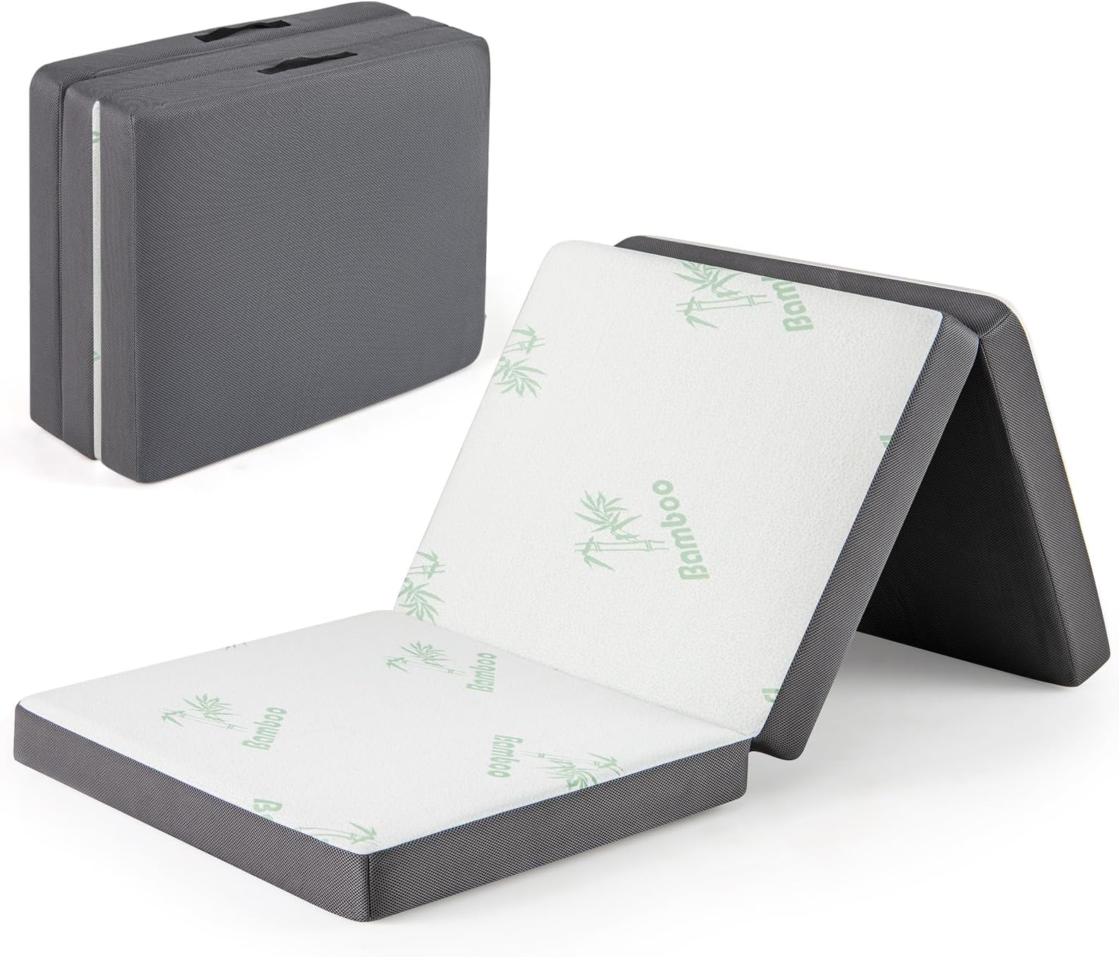 RELAX4LIFE 10cm Thick Folding Floor Mattress, Tri-Fold Foam Mattress ...