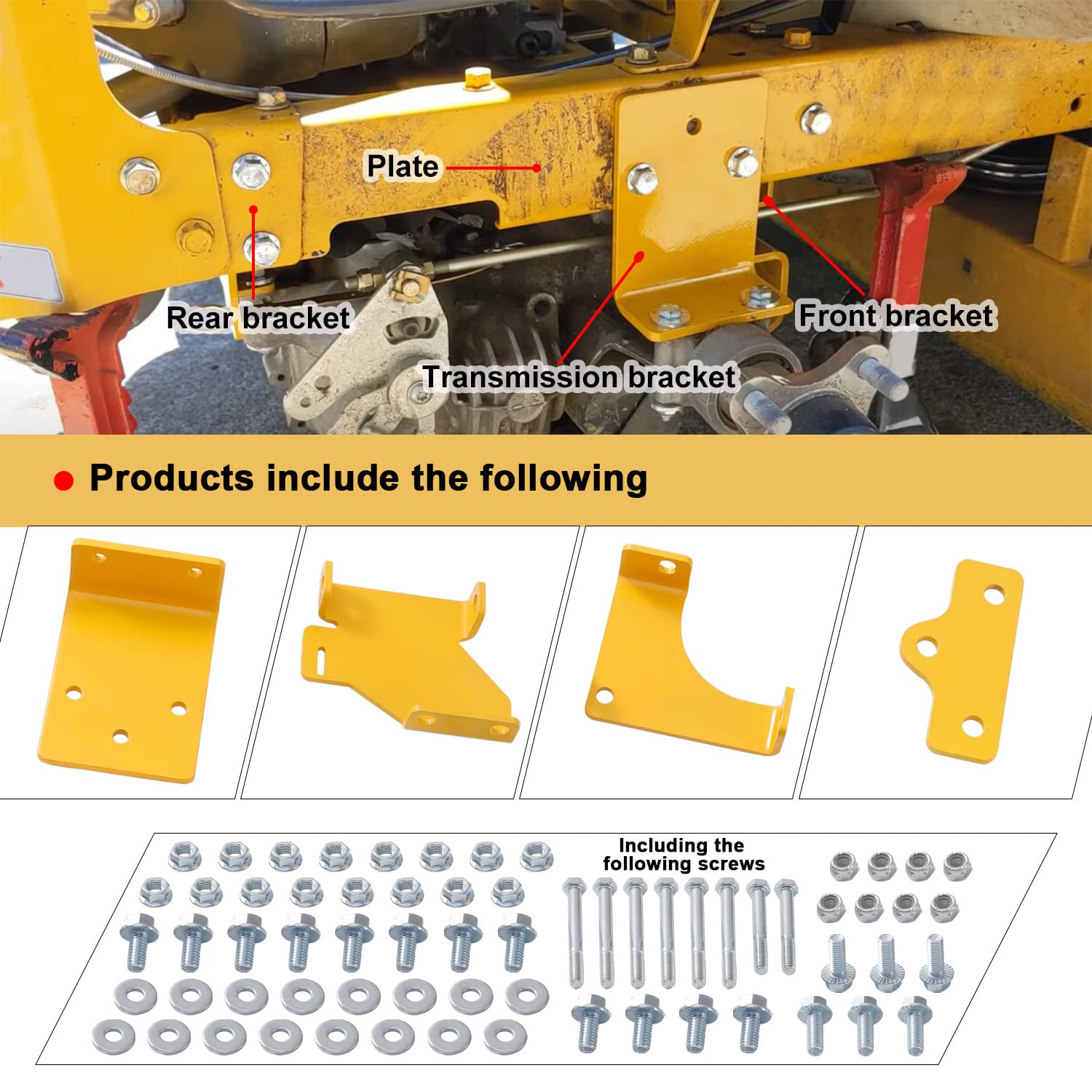 Raptor SD Mower Parts KUAFU Hydro Transmission Brackets For Hustler ...