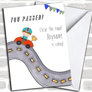 Personalised Passed Cartoon Boy Passed Driving Test Card | Personalised ...