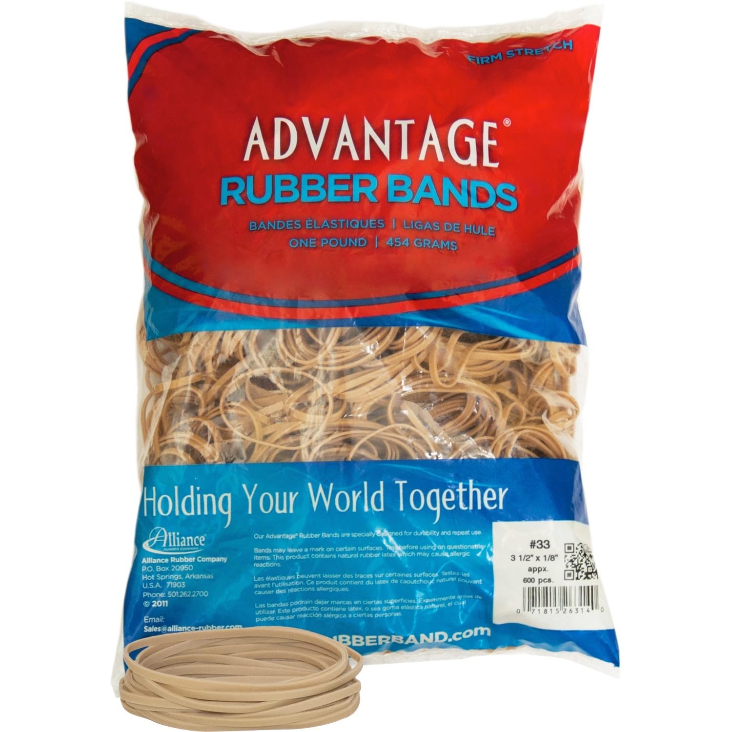 Alliance Rubber 26334 Advantage Rubber Bands Size #33, 1 lb Bag ...