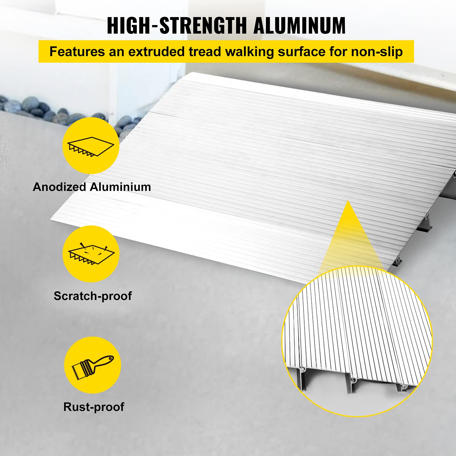 Snapklik.com : Door Threshold Ramp,4" Rise Door Ramp For Wheelchairs ...