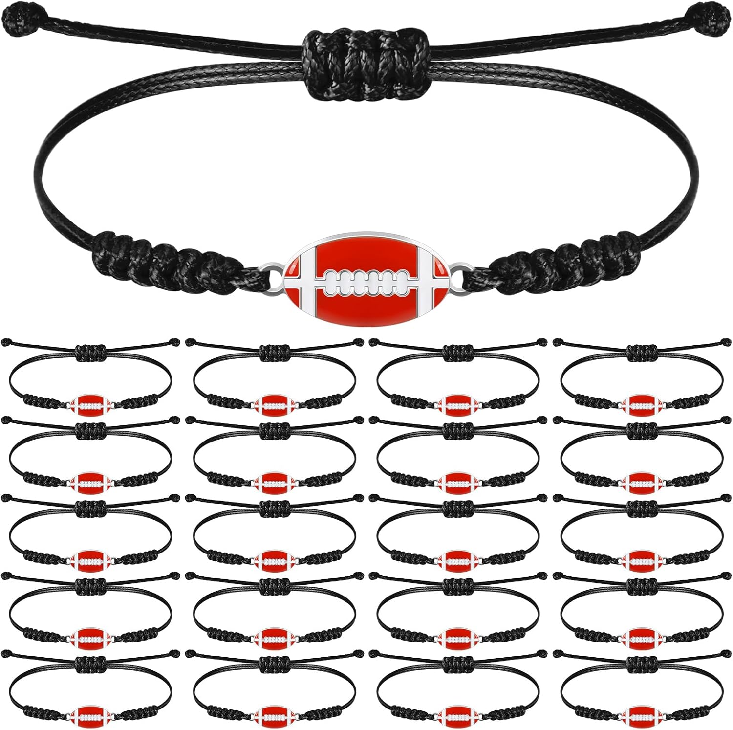 Amazon.com: Sureio 20 Pcs Football Bracelets Football Party Favors ...
