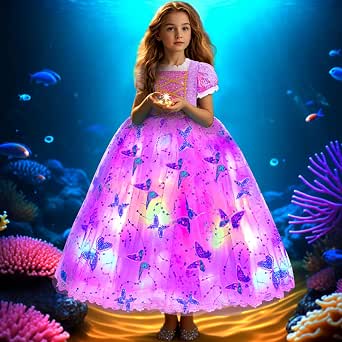 Amazon.com: Soyoekbt Girl Princess Costume Light up Princess Dress for ...