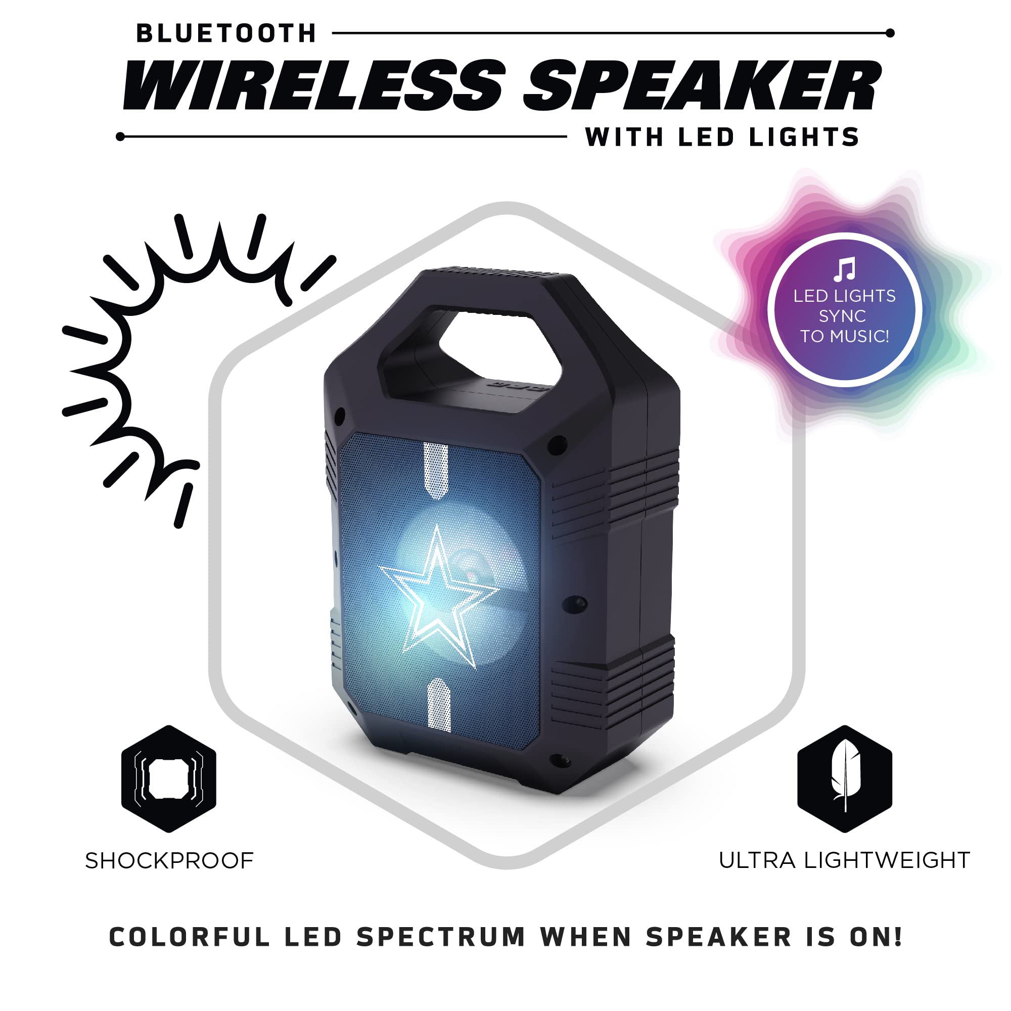 Snapklik.com : SOAR NFL ShockBox XL LED Wireless Bluetooth Speaker