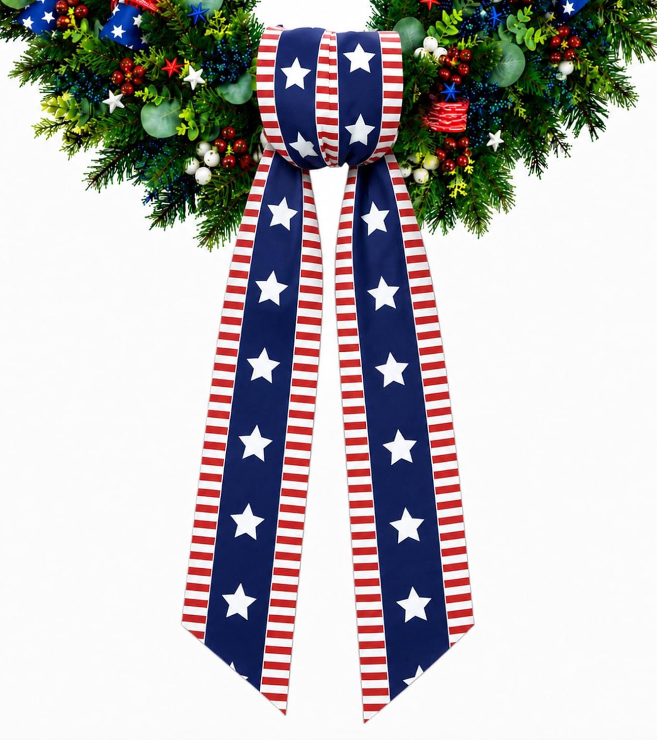 Amazon.com: Patriotic Wreath Sash for Front Door, 4.5 x 56 Inch Stars ...