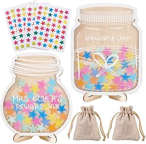OLYCRAFT 2 Sets Reward Jar for Students with 10 Sheets Star Stickers ...