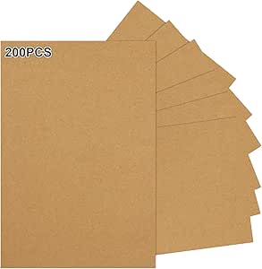 Amazon.com : 200 Sheets Brown Kraft Cardstock 8.5 x 11in, 250gsm Brown ...