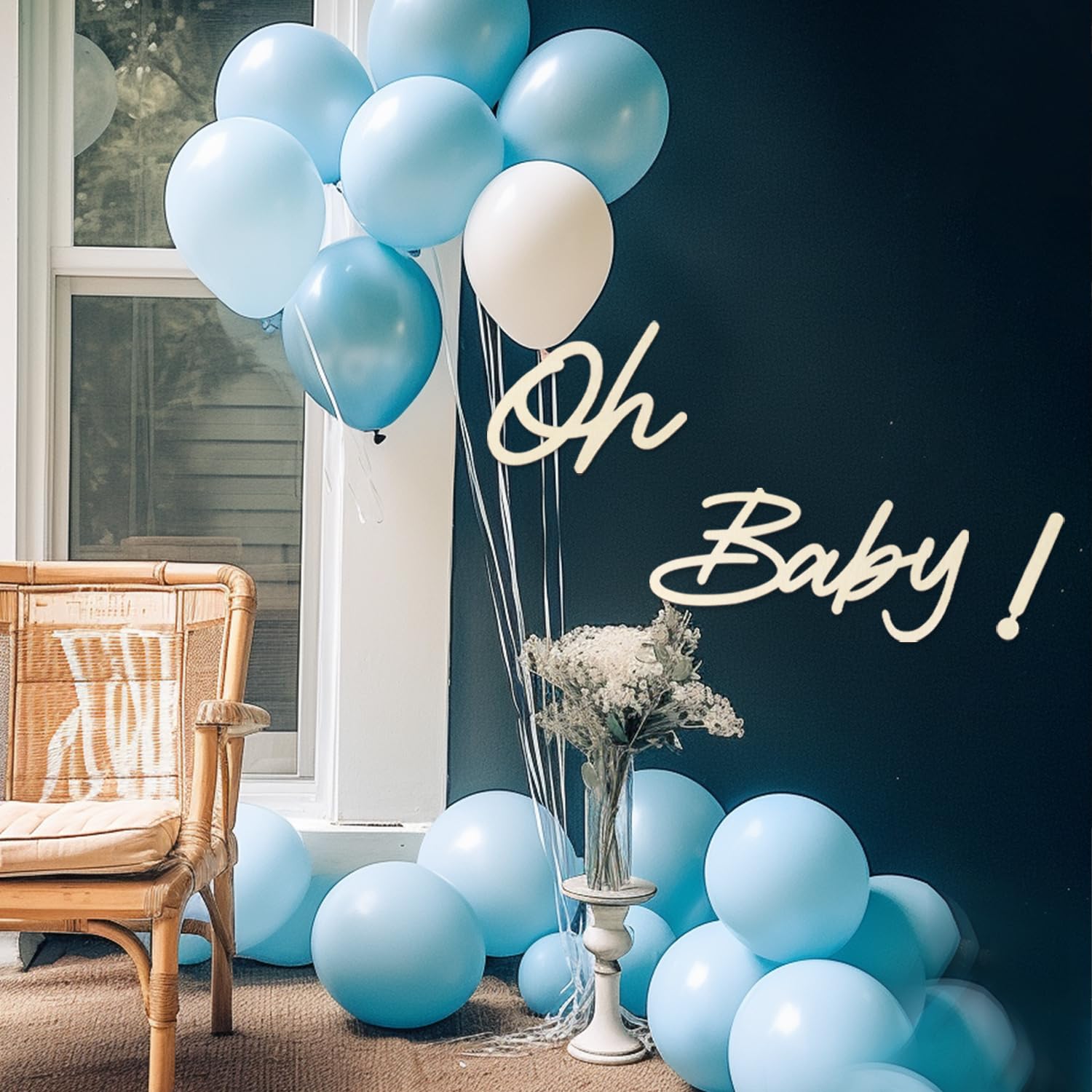 Snapklik.com : Rustic Wooden Oh Baby Sign For Backdrop, Boho Large Wood ...