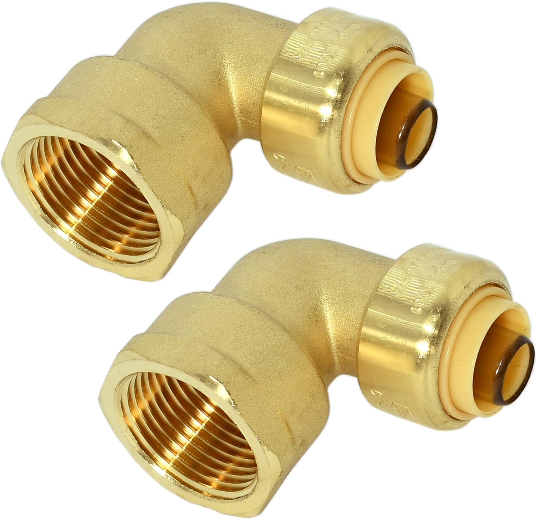 1/2" PUSH FIT X 3/4" FEMALE NPT THREADED ELBOW, Safe for Water, 100 ...