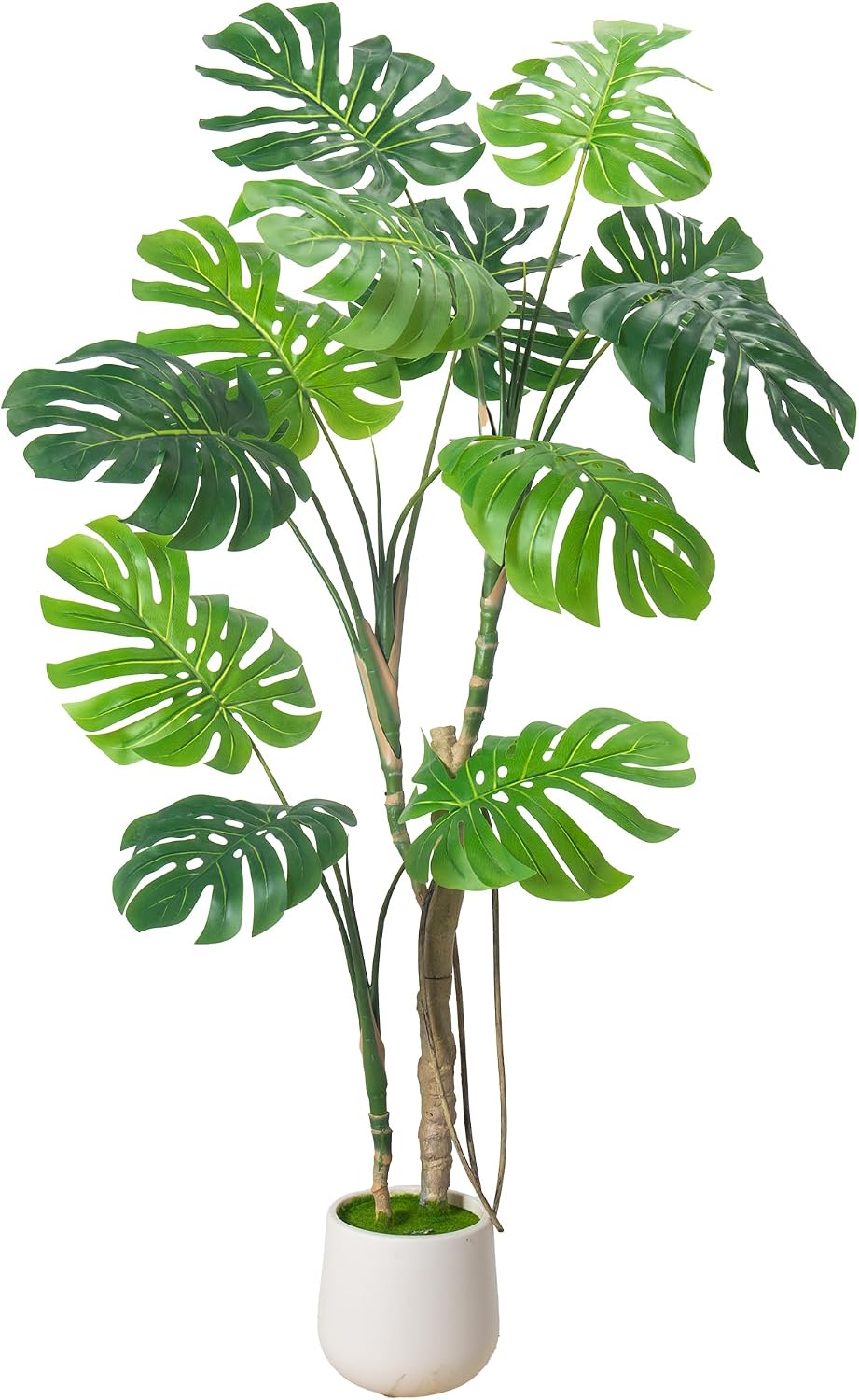Amazon.com: Large Artificial Monstera Deliciosa Fake Plant with White ...