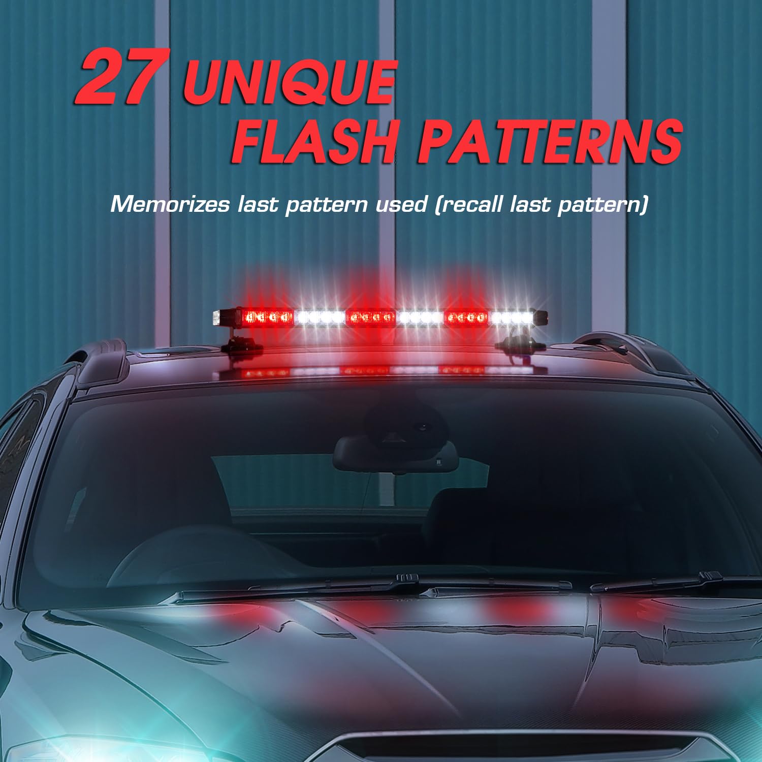 Linkitom 28.5'' 54 LED Strobe Light Bar -Aluminum Double Side Flashing ...