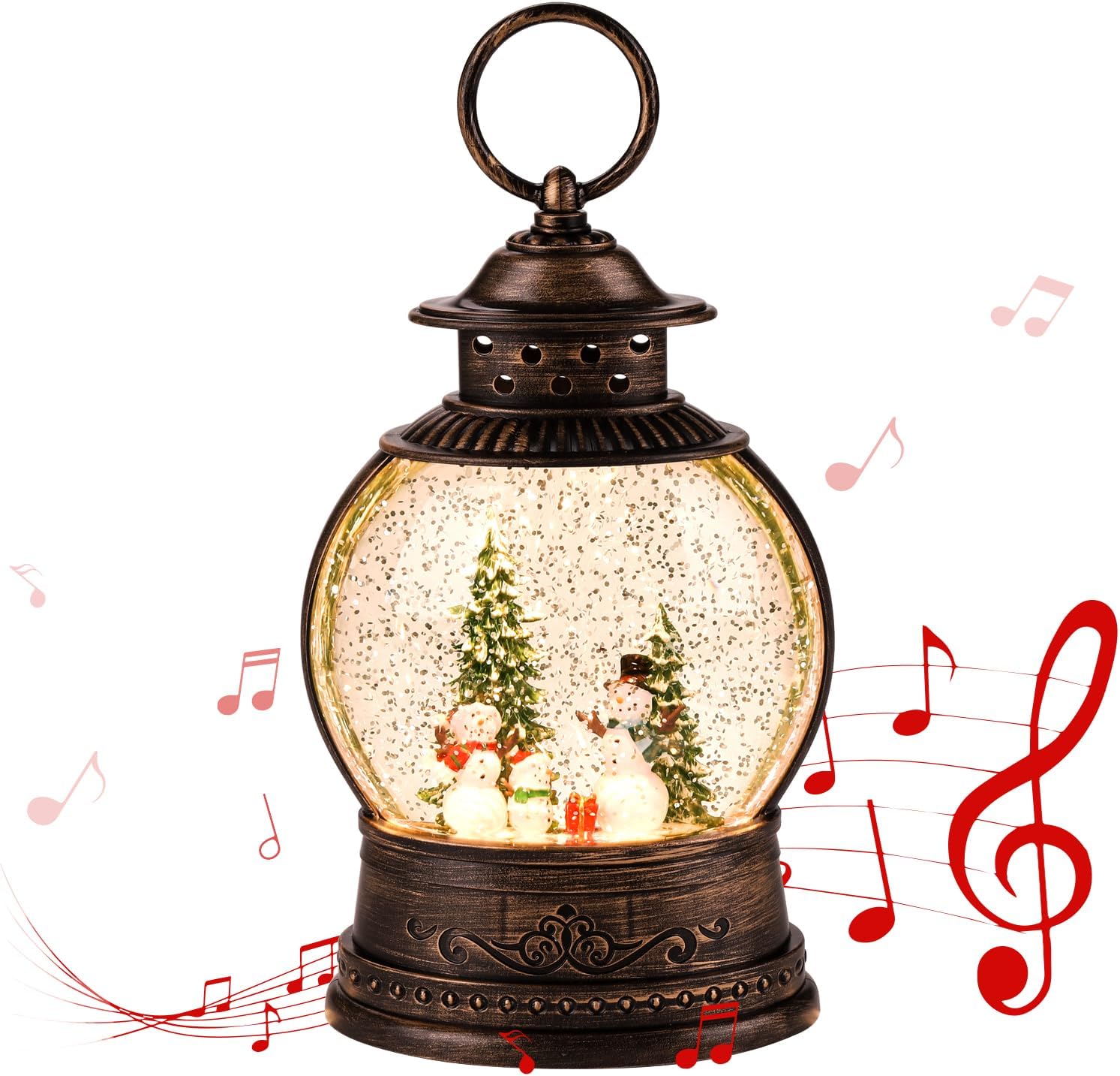 Amazon.com: Christmas Musical Snow Globe Christmas Lantern Christmas ...