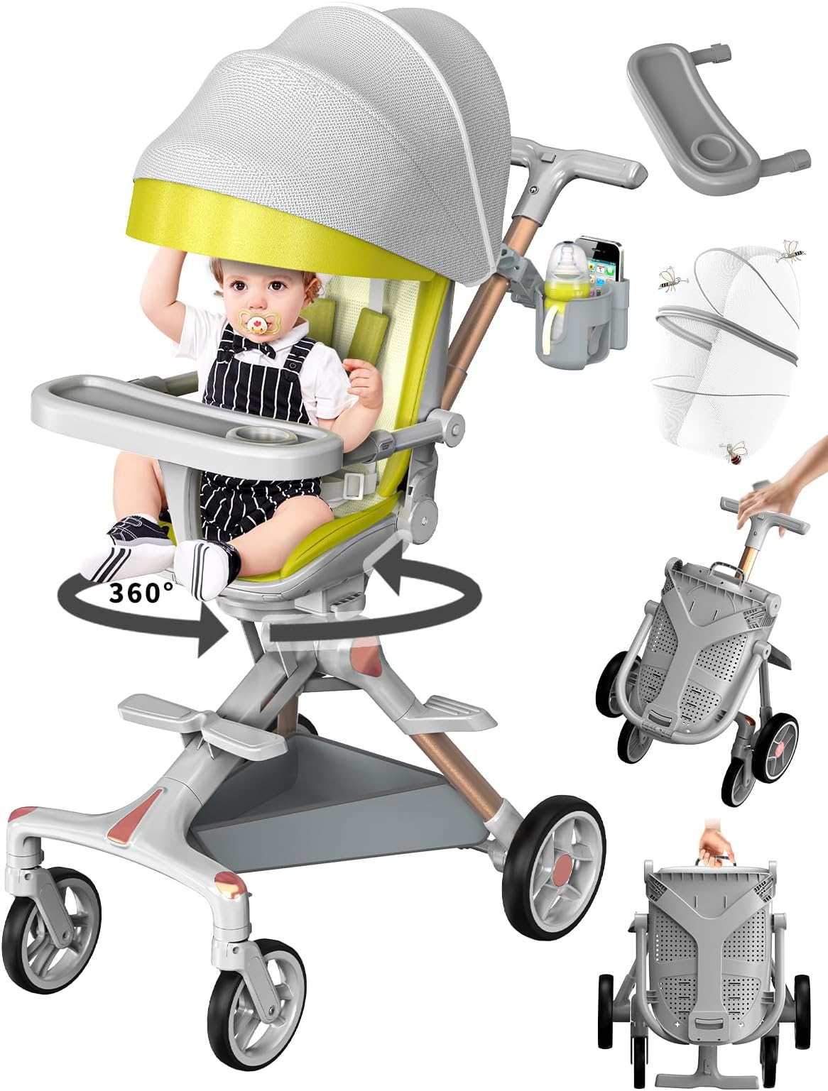 Amazon.com : Lightweight Stroller with Snack Tray, Portable Stroller ...