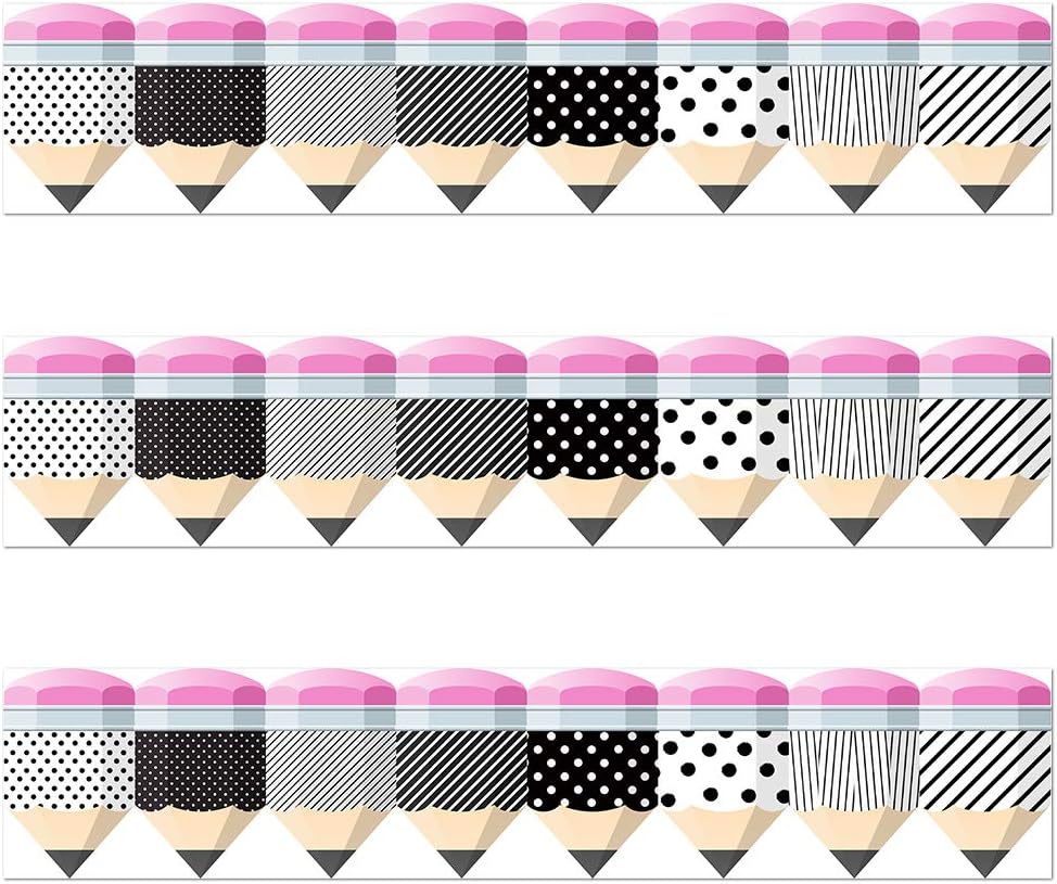 Amazon.com: Bold Bright Striped Spotted Pencils Border Trim - Bulletin ...