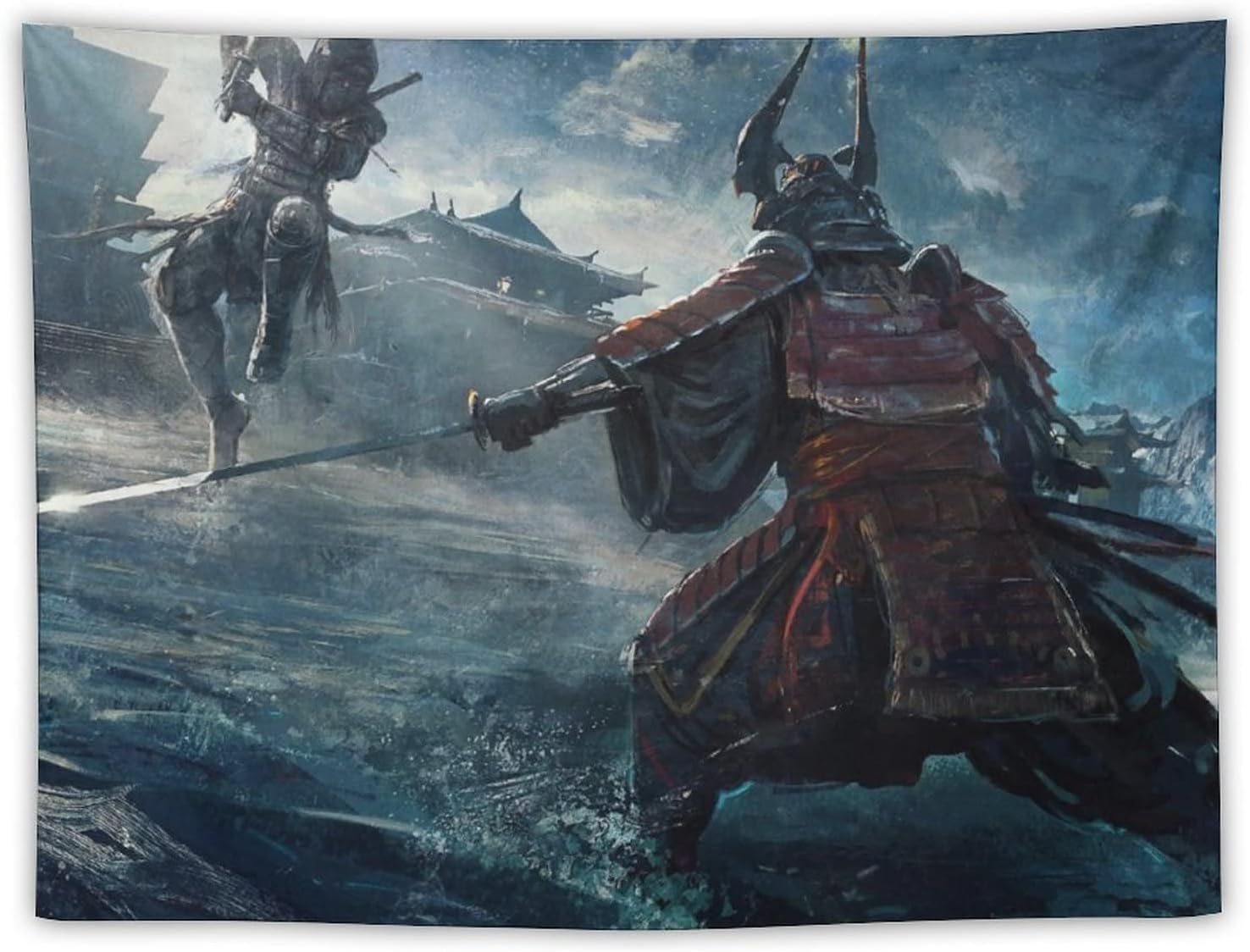 Amazon.com: QLAZO Japanese Samurai Fighting Battlefield Brutal Painting ...