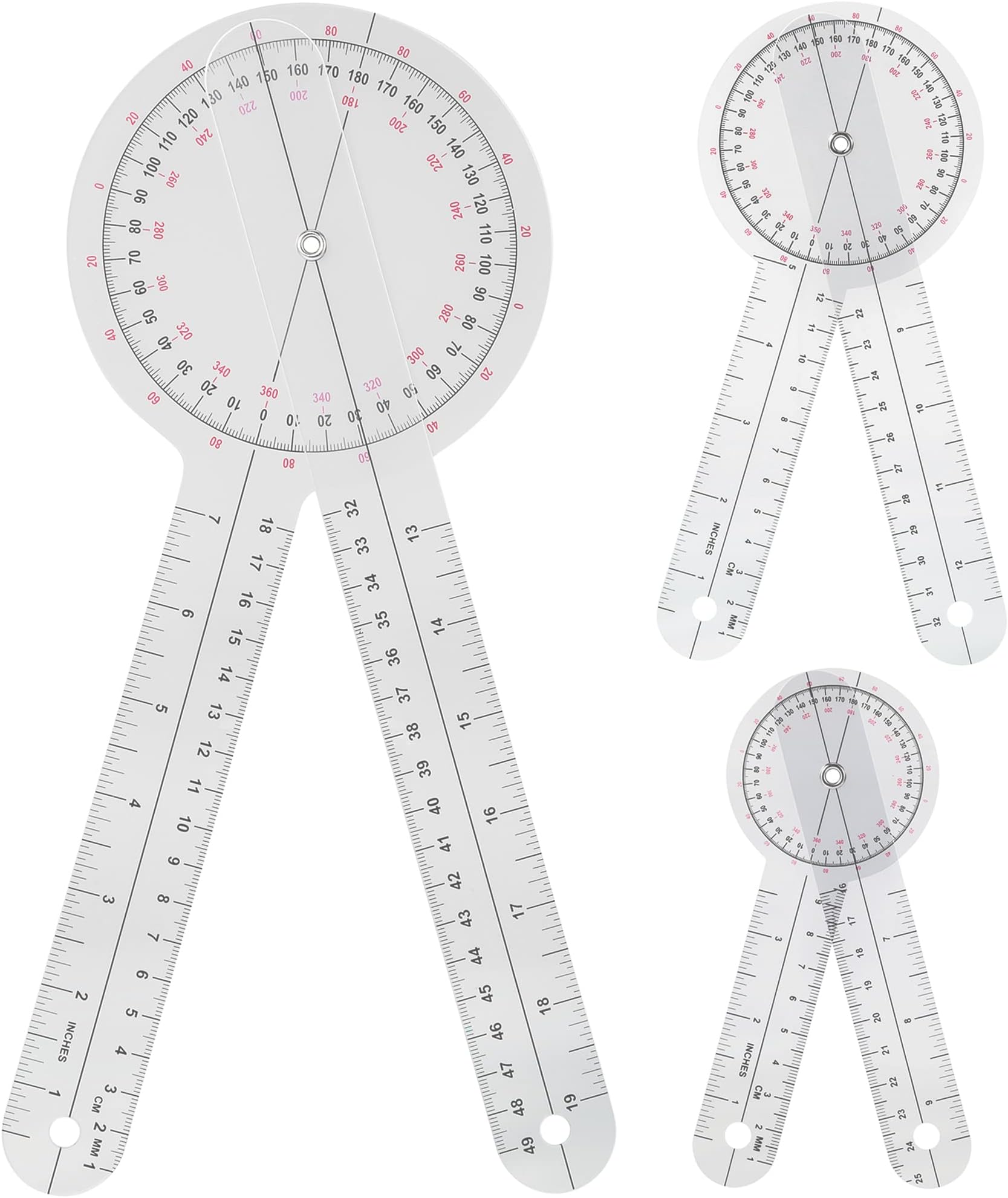 Aphrordity Goniometer 12 inch 360° Clear Protractor Physical Therapy ...