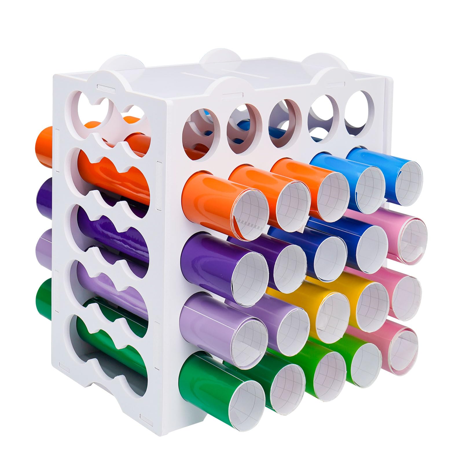 Amazon.com: Krafetto Vinyl Roll Storage Organizer Rack, 25 Holes ...