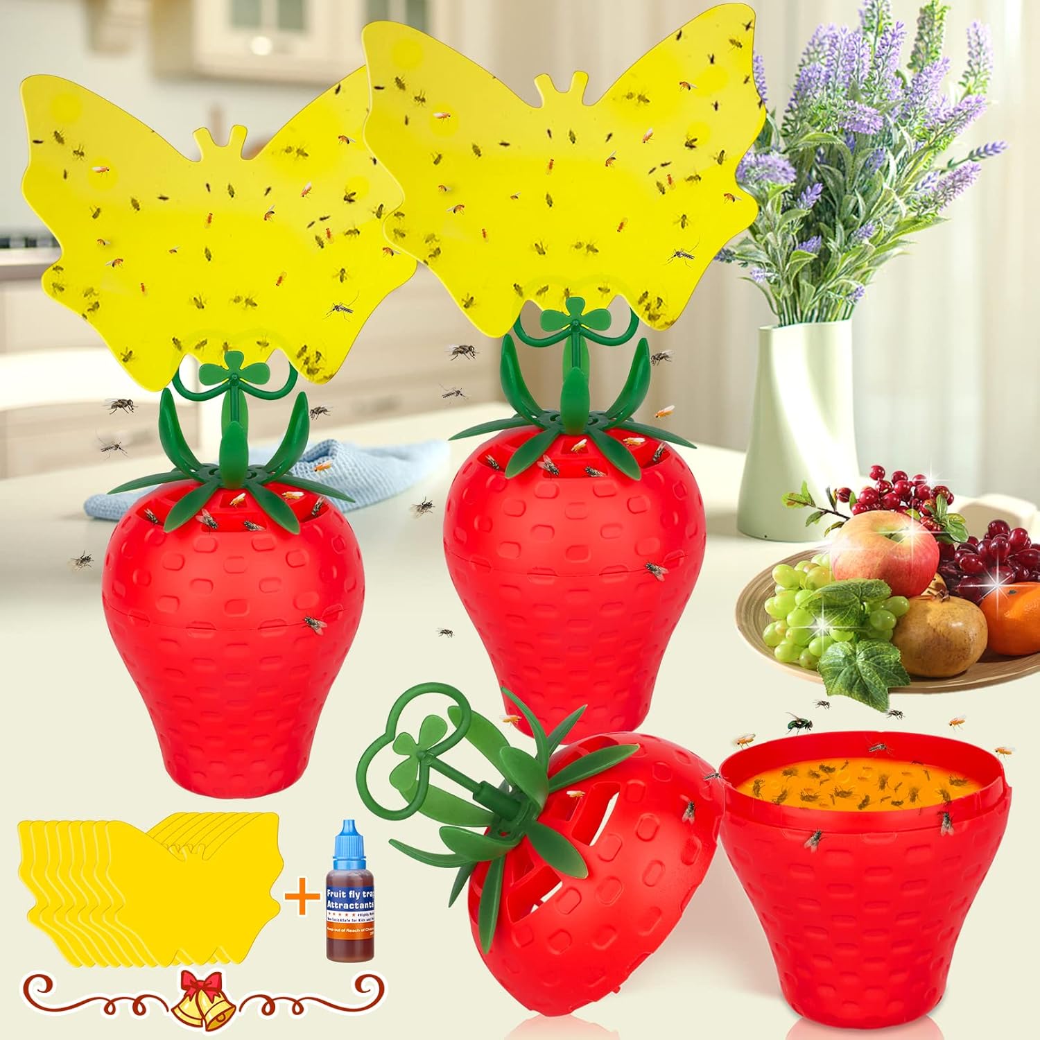 Amazon.com : Fruit Fly Traps for Indoors,Fly Catcher Reusable Safe ...