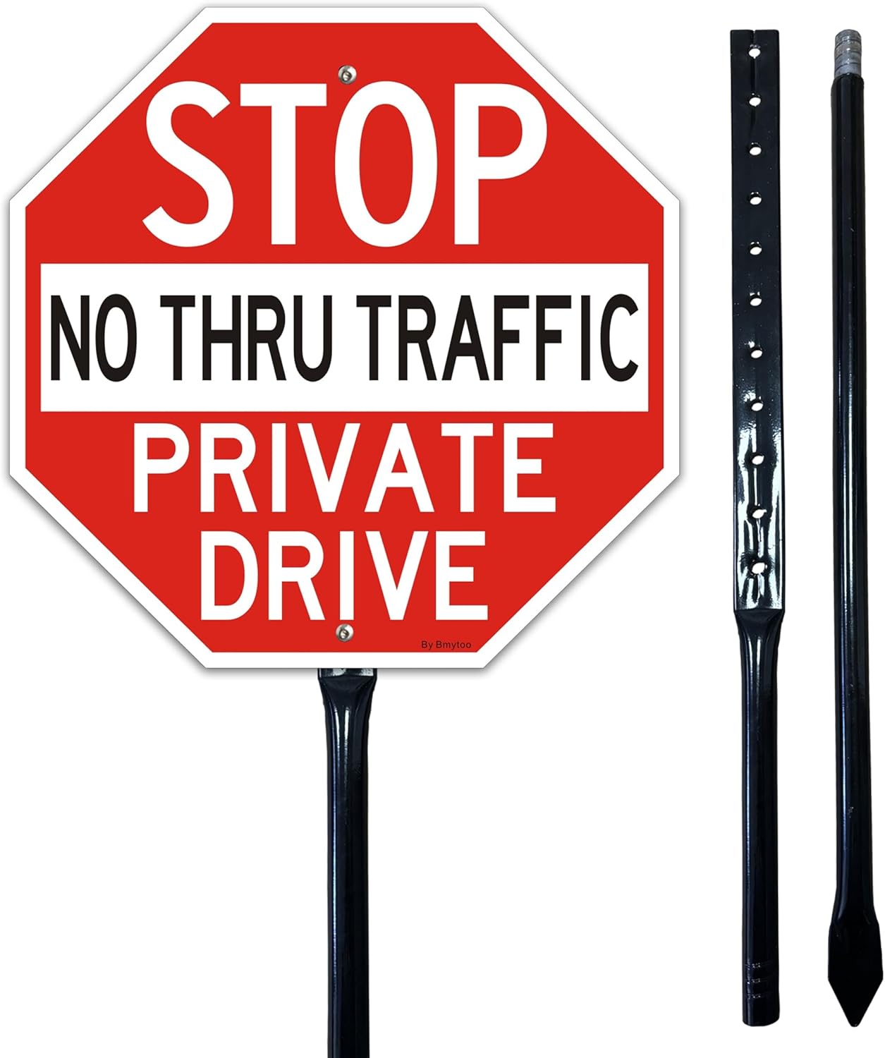 1Pack Large Stop Sign Traffic Sign with 36" Metal Stakes, 12x12" Rust ...
