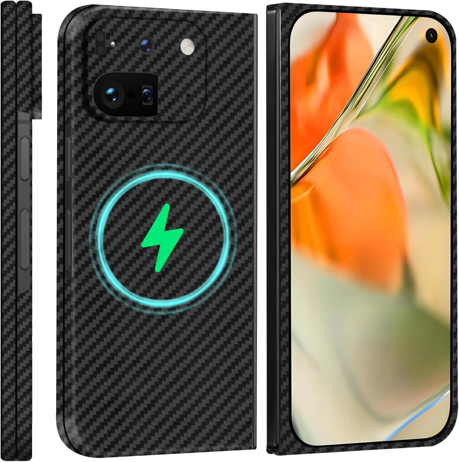 Amazon.com: Thin Carbon Fiber Case for Google Pixel 9 Pro Fold (Fold 2 ...