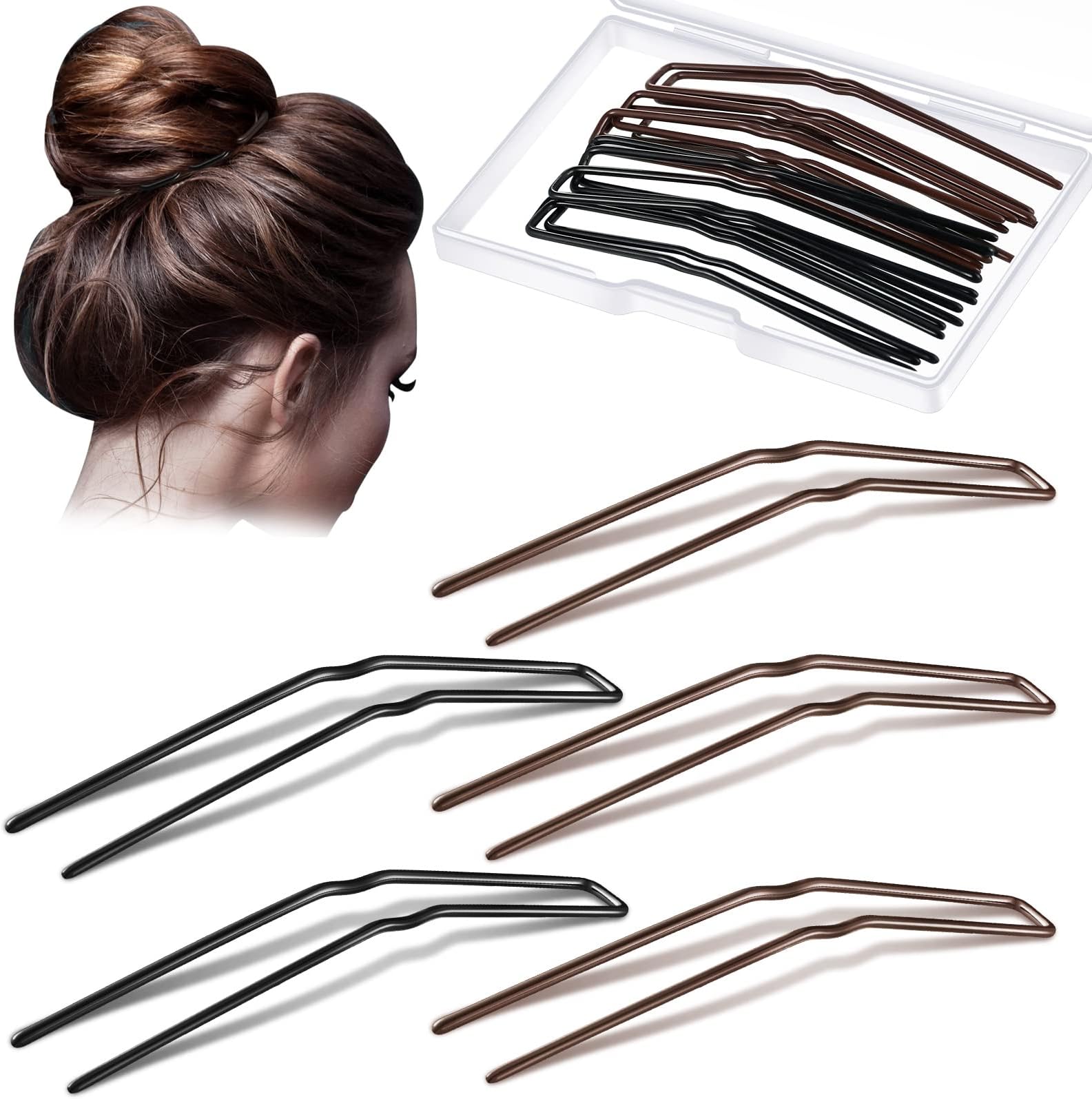 Amazon.com : 24 Pcs U Shaped Hair Pins Ballet Bobby Pins U Pin Hair ...