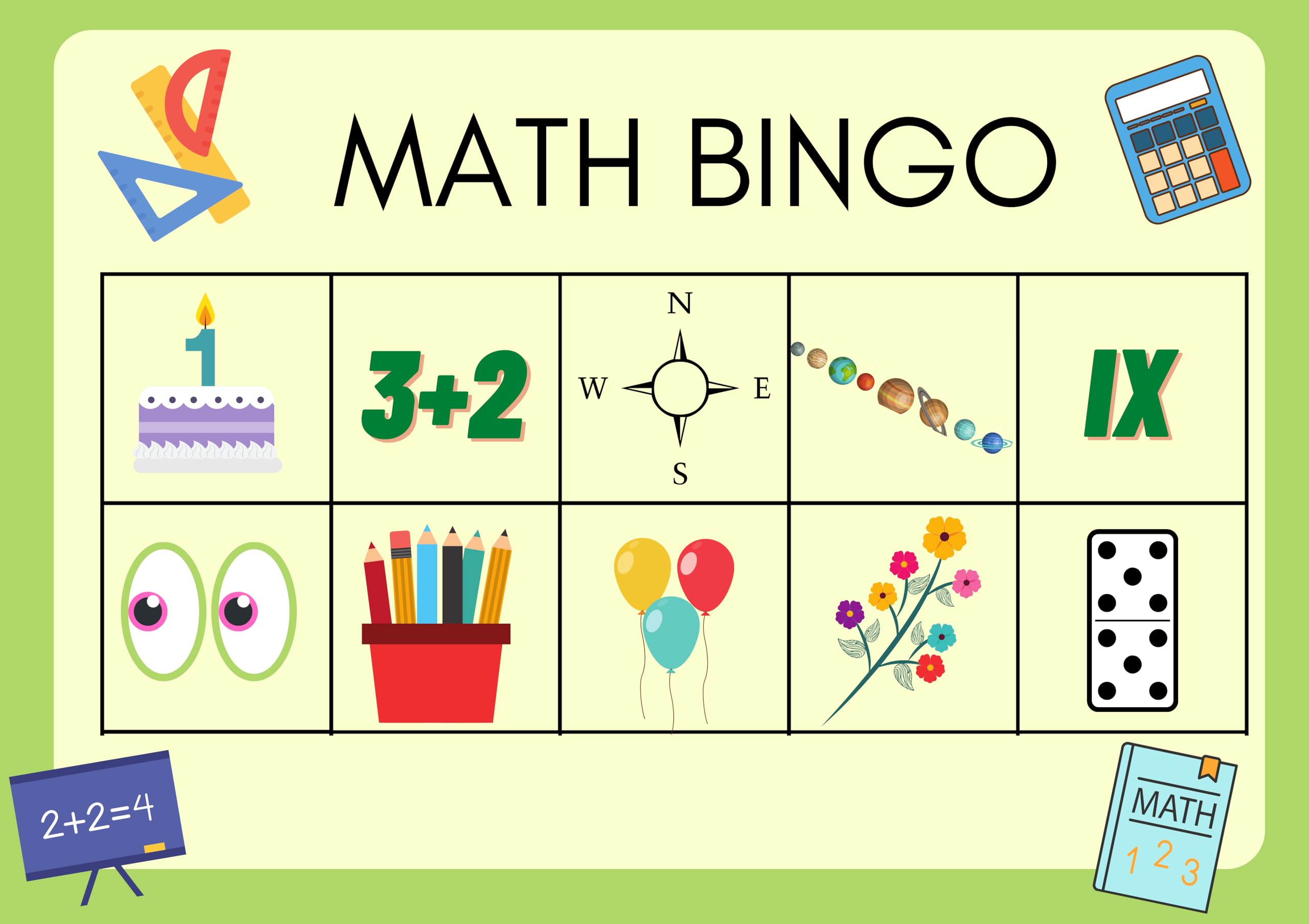 Algebra Bingo Worksheets