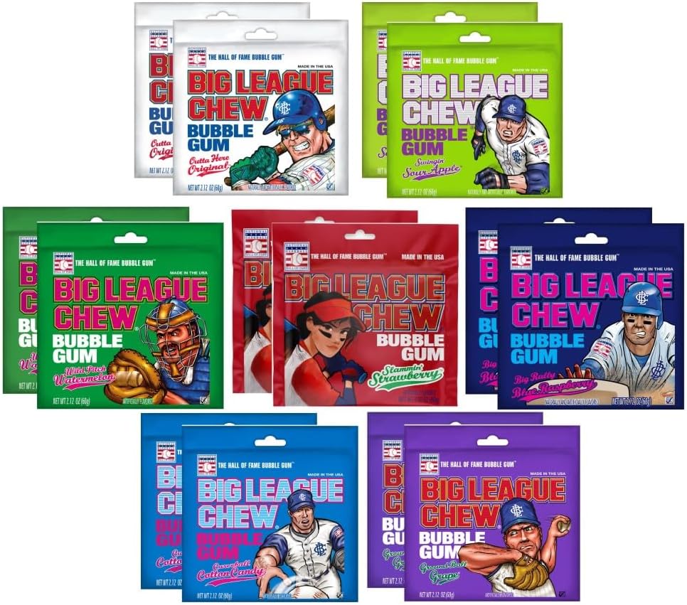 Amazon.com : Big League Chew Bulk Baseball Gum Variety Pack - 7 ...