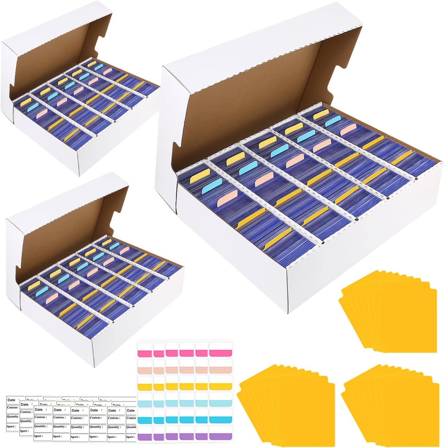 Amazon.com: shinwinly 3PACK Trading Card Storage Box, 3900-Count Sports ...