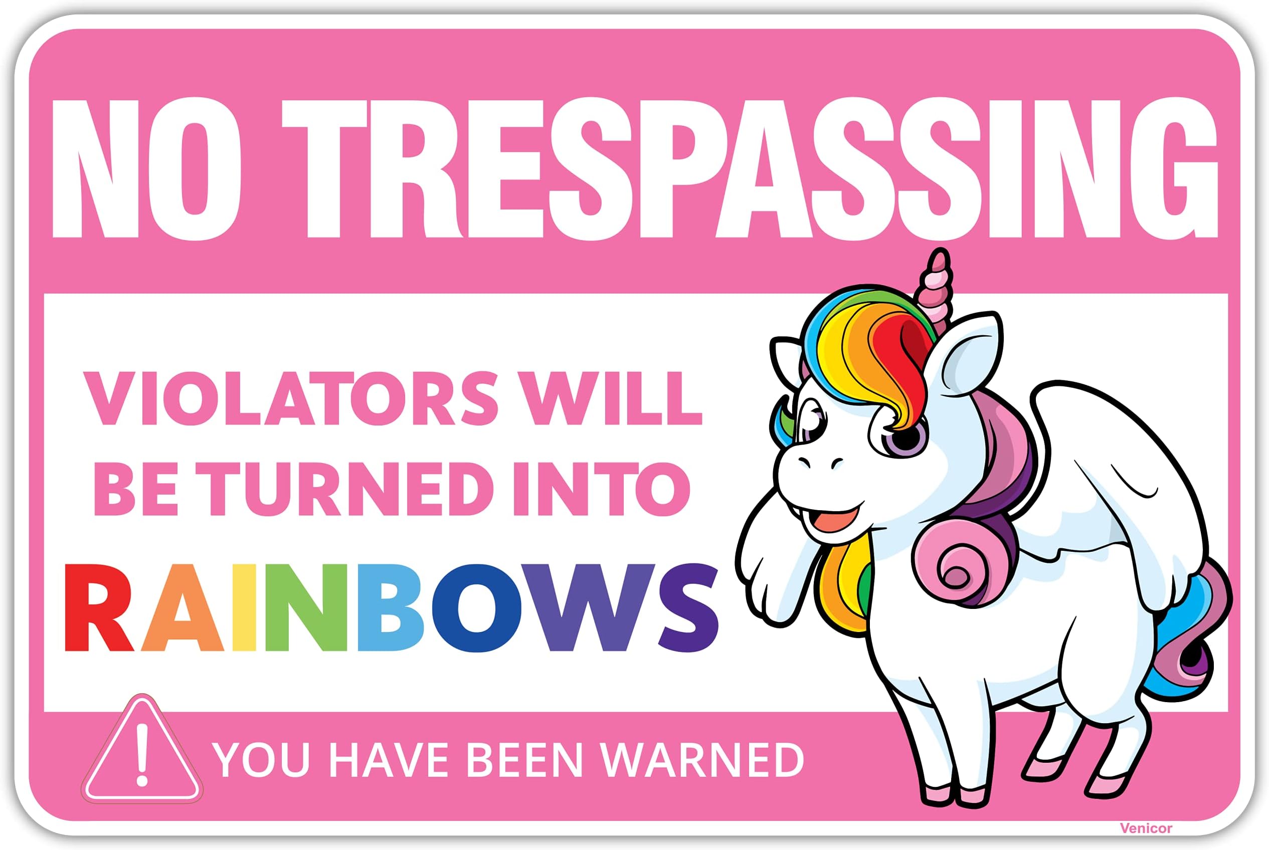 Amazon.com: Venicor Unicorn Sign - 8 x 12 Inches - Aluminum - Cute ...