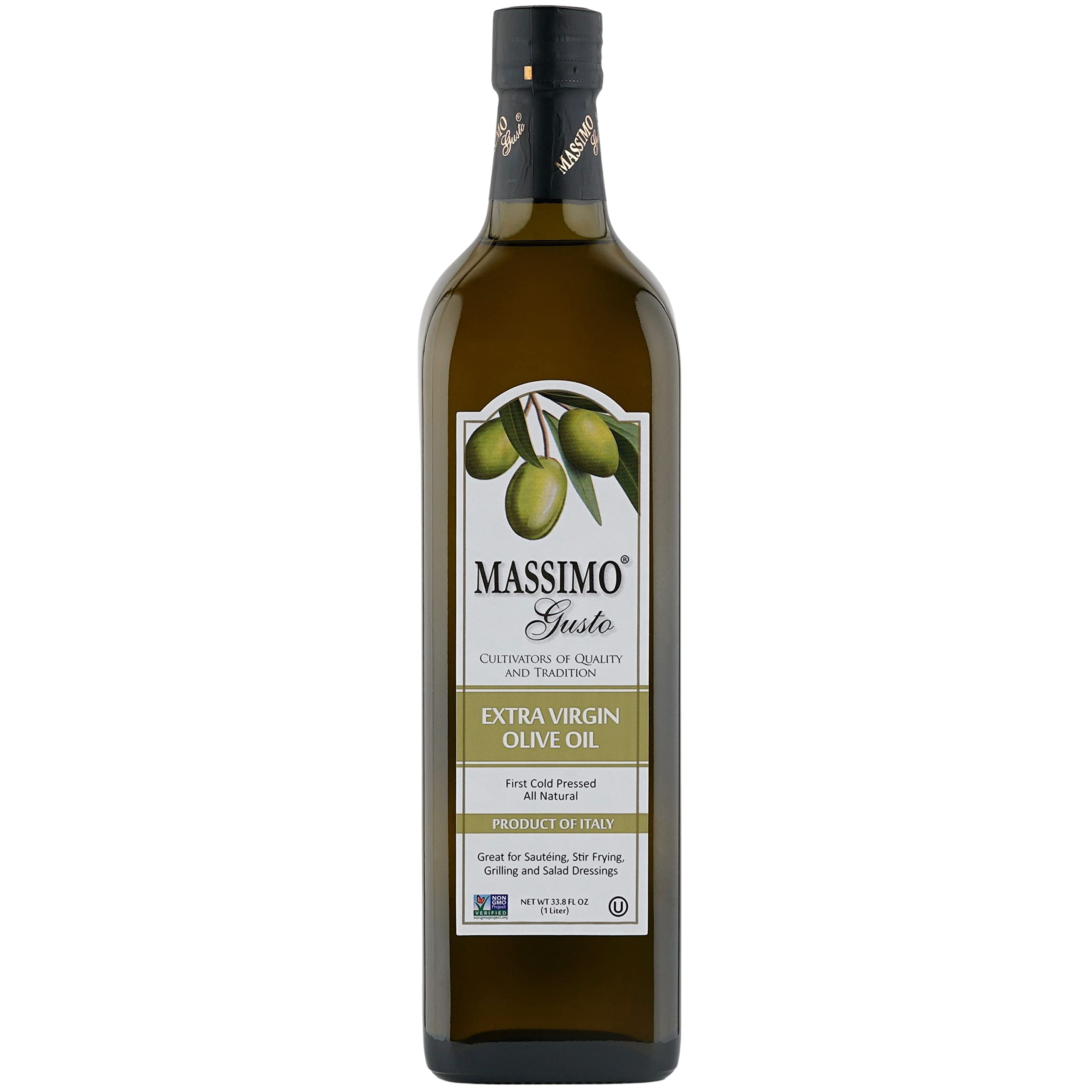 Massimo Gusto Extra Virgin Olive Oil 1 Liter Glass Bottle | Desertcart ...
