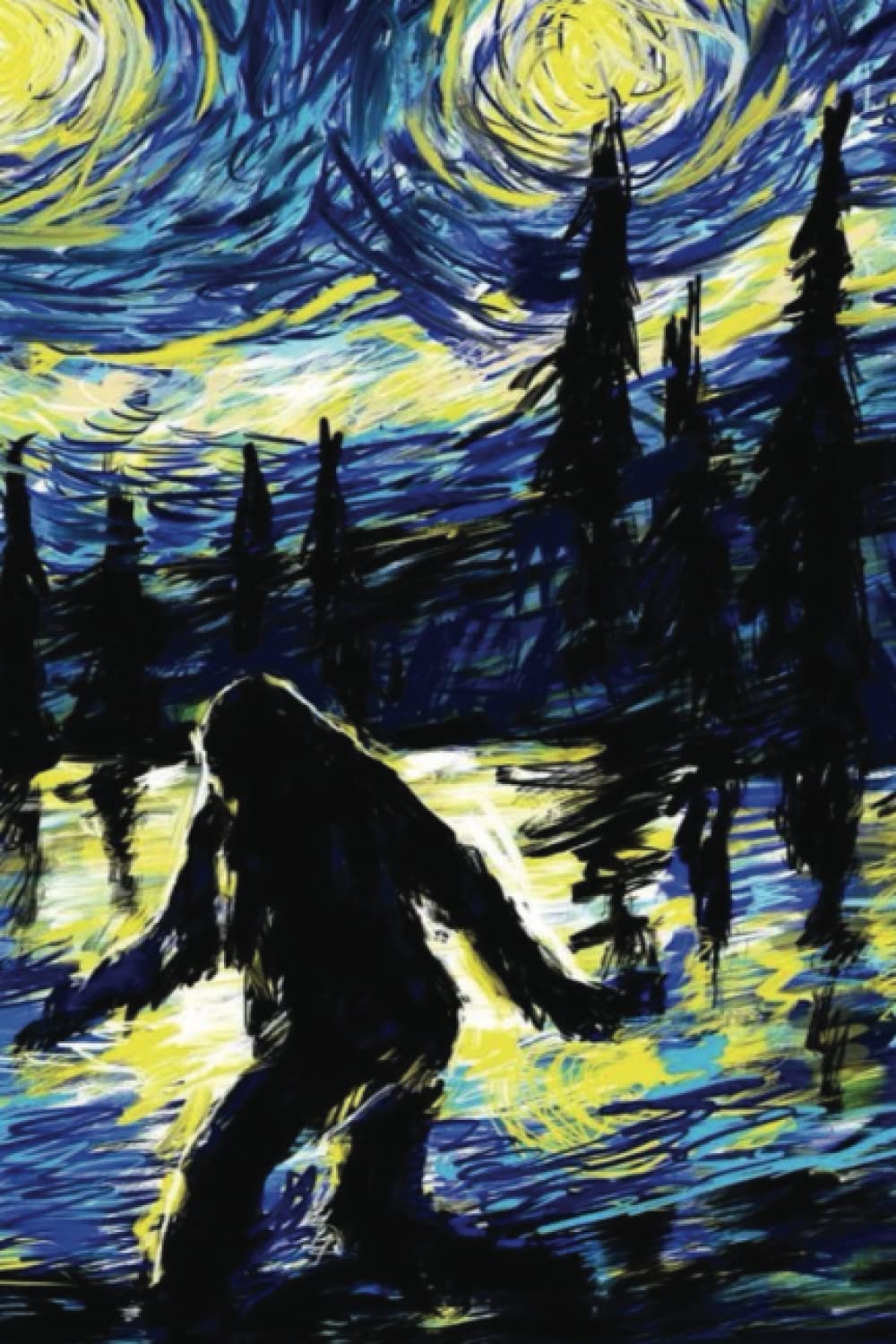 Sasquatch Big Foot Under Van Gogh's Starry Night 31 page Journal, Diary ...
