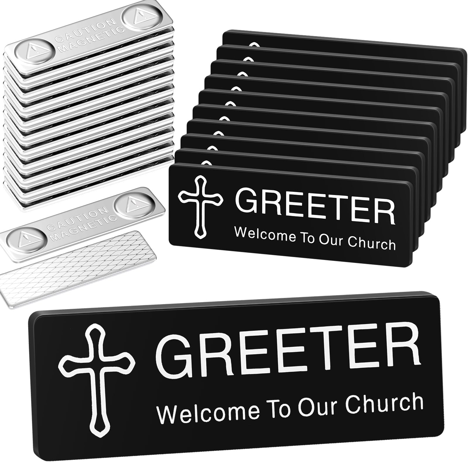 Amazon.com : Sabary 10 Pcs Magnetic Greeter Name Tag for Church Welcome ...